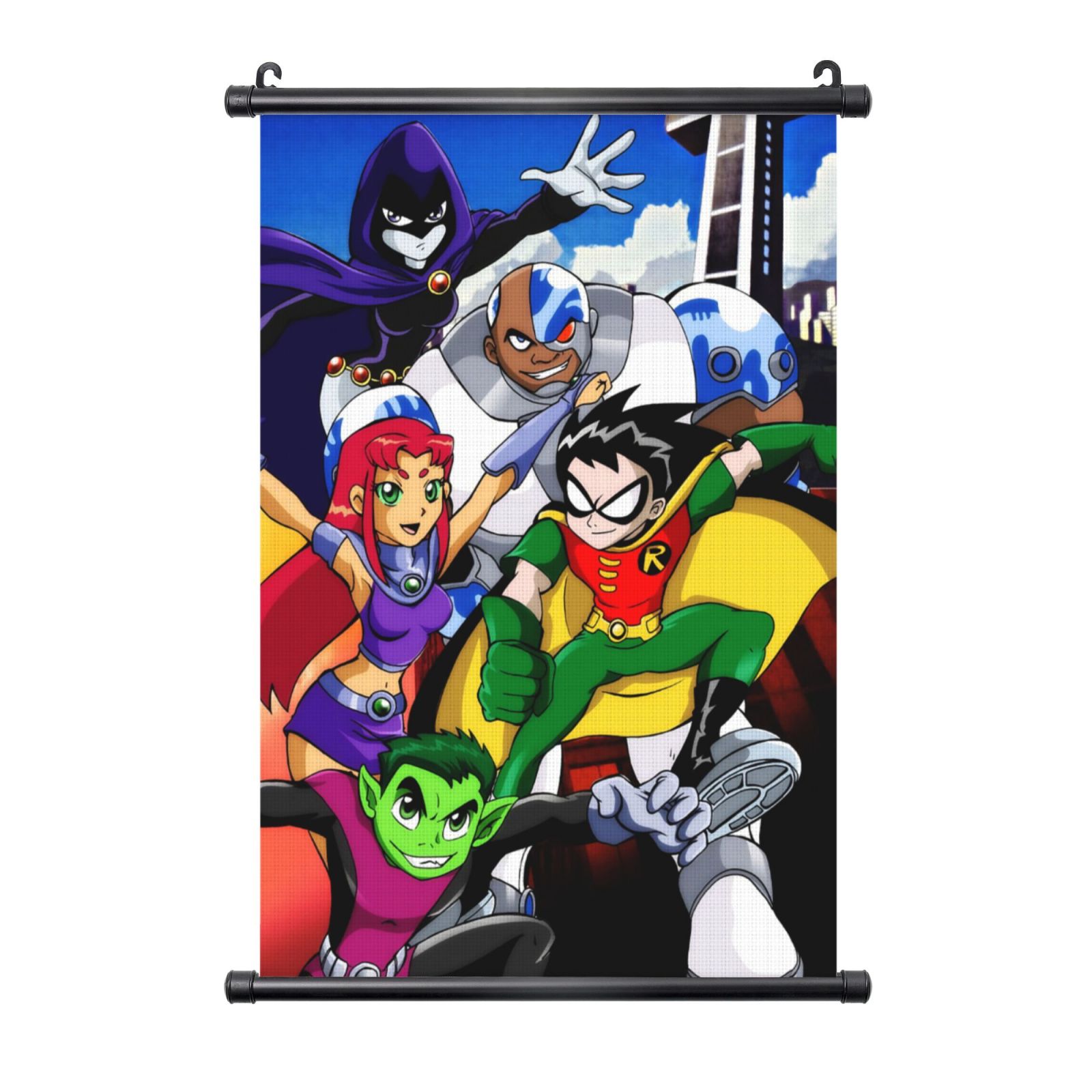 Teen Titans Go Poster Aesthetic Canvas PVC Shaft Wall Art Hanging ...