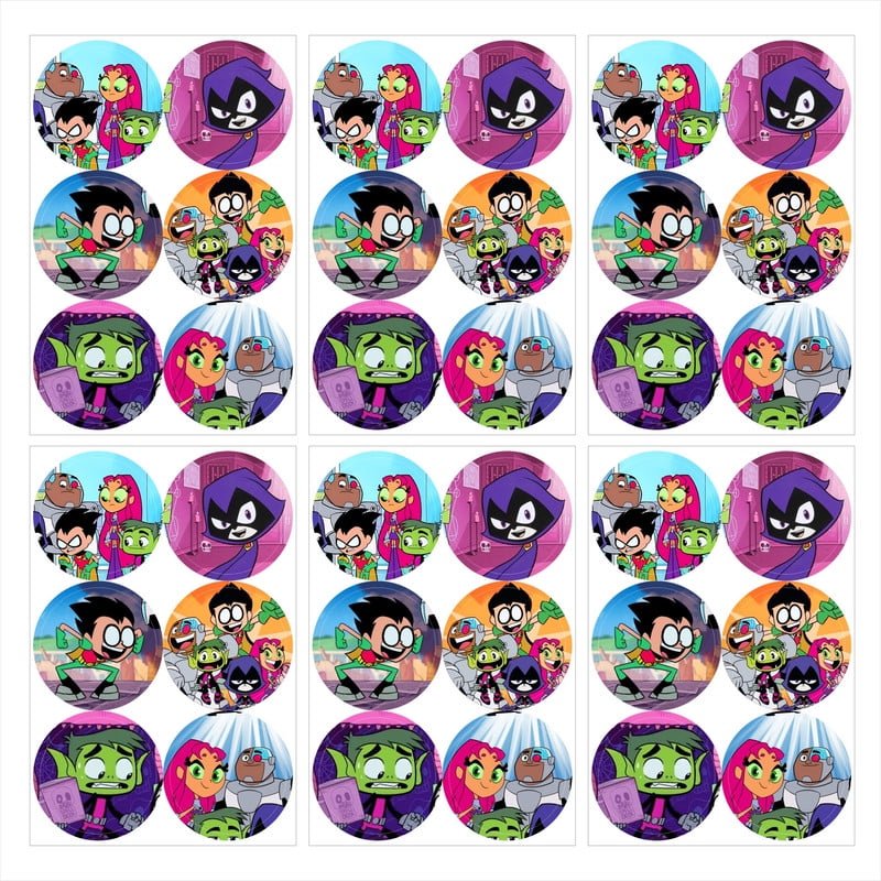 Teen Titans Go Stickers Labels Birthday Party Favors Thank You Themed ...