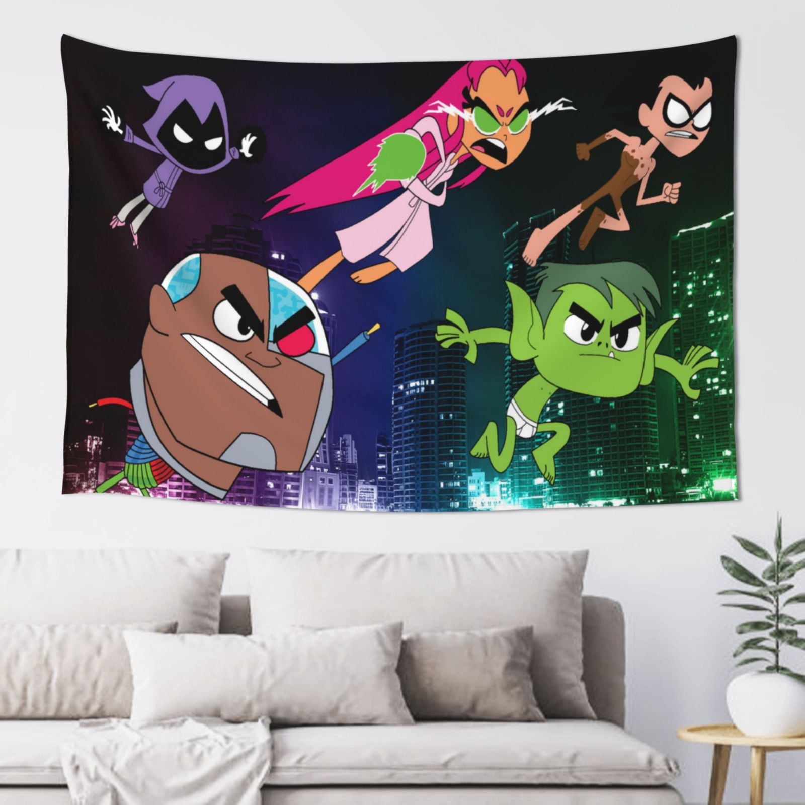 Teen Titans Go! Tapestry Wall Hanging Home Decoration Wall Blanket ...