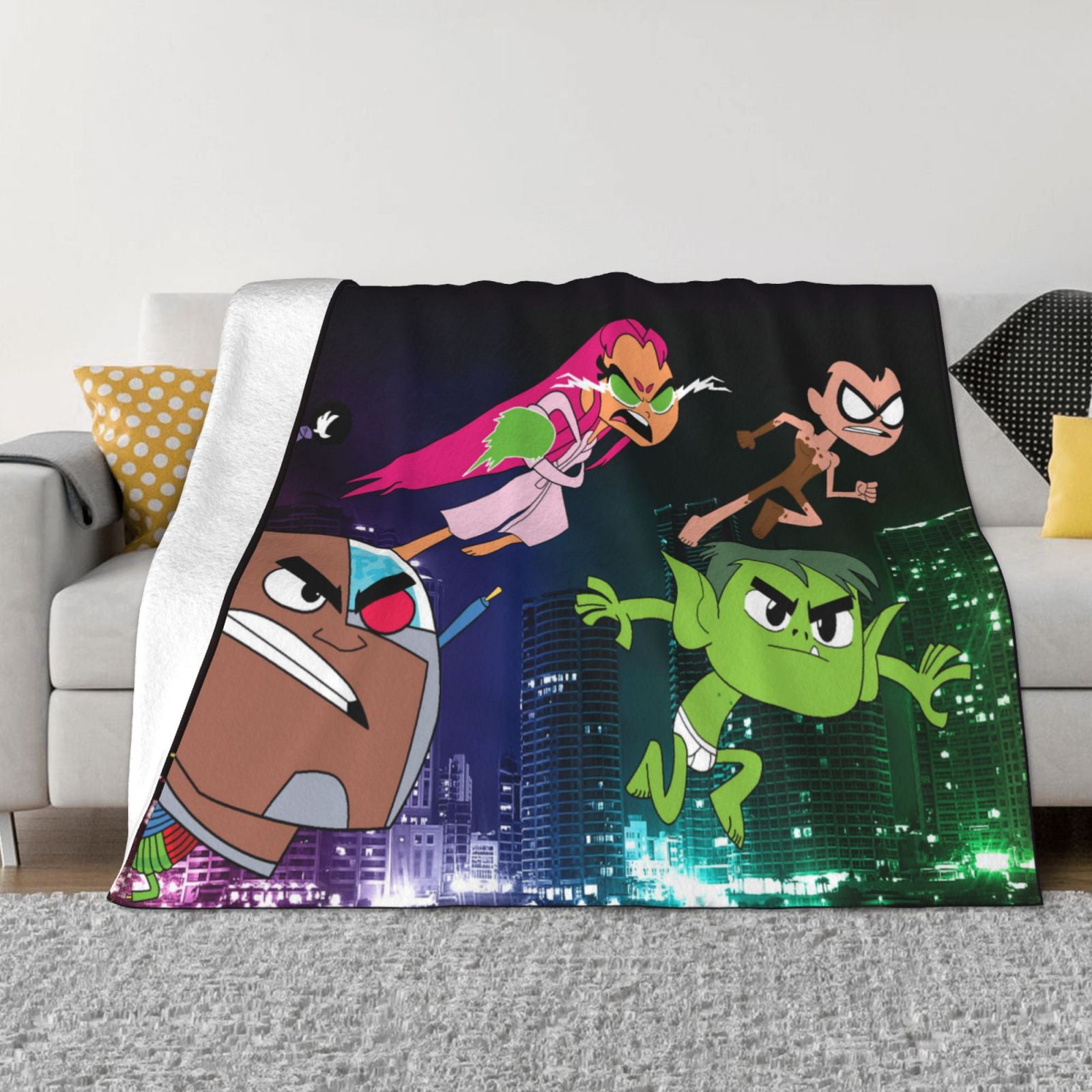 Teen Titans Go! Throw Blanket Couch Bed Sofa Soft Lightweight Warm Cozy ...