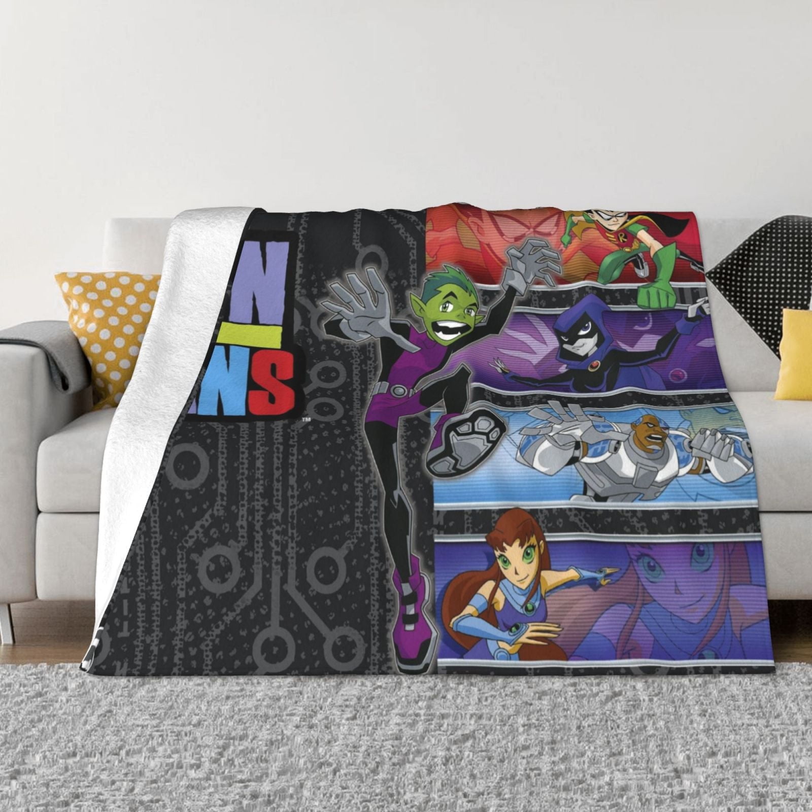 Teen Titans Go! Throw Blanket Couch Bed Sofa Soft Lightweight Warm Cozy ...