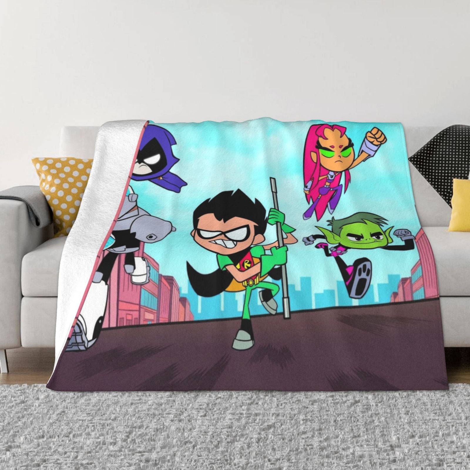 Teen Titans Go! Throw Blanket Couch Bed Sofa Soft Lightweight Warm Cozy ...