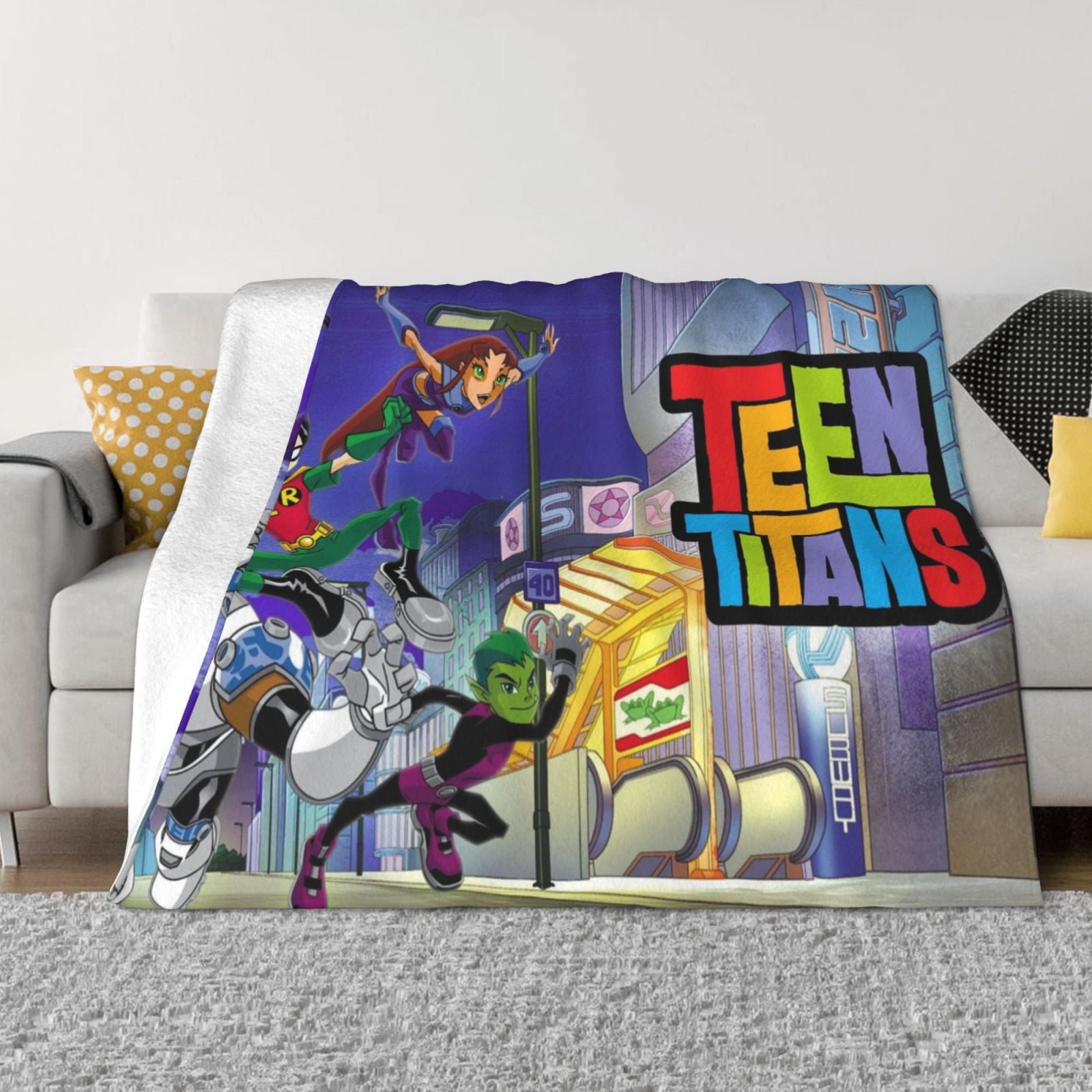 Teen Titans Go! Throw Blanket Couch Bed Sofa Soft Lightweight Warm Cozy ...