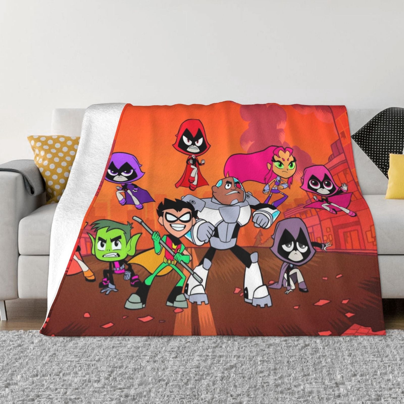 Teen Titans Go! Throw Blanket Couch Bed Sofa Soft Lightweight Warm Cozy ...