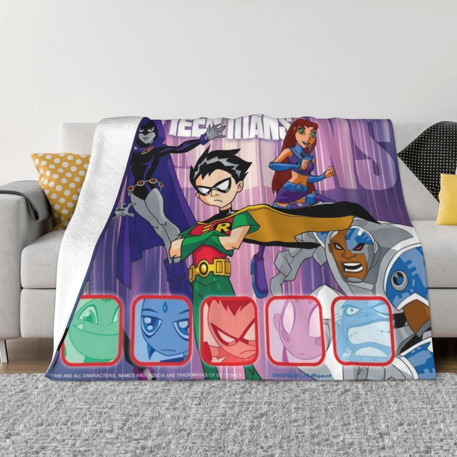 Teen Titans Go! Throw Blanket Couch Bed Sofa Soft Lightweight Warm Cozy ...
