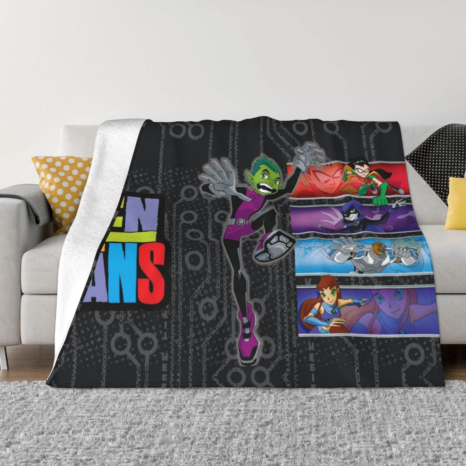 Teen Titans Go! Throw Blanket Couch Bed Sofa Soft Lightweight Warm Cozy ...
