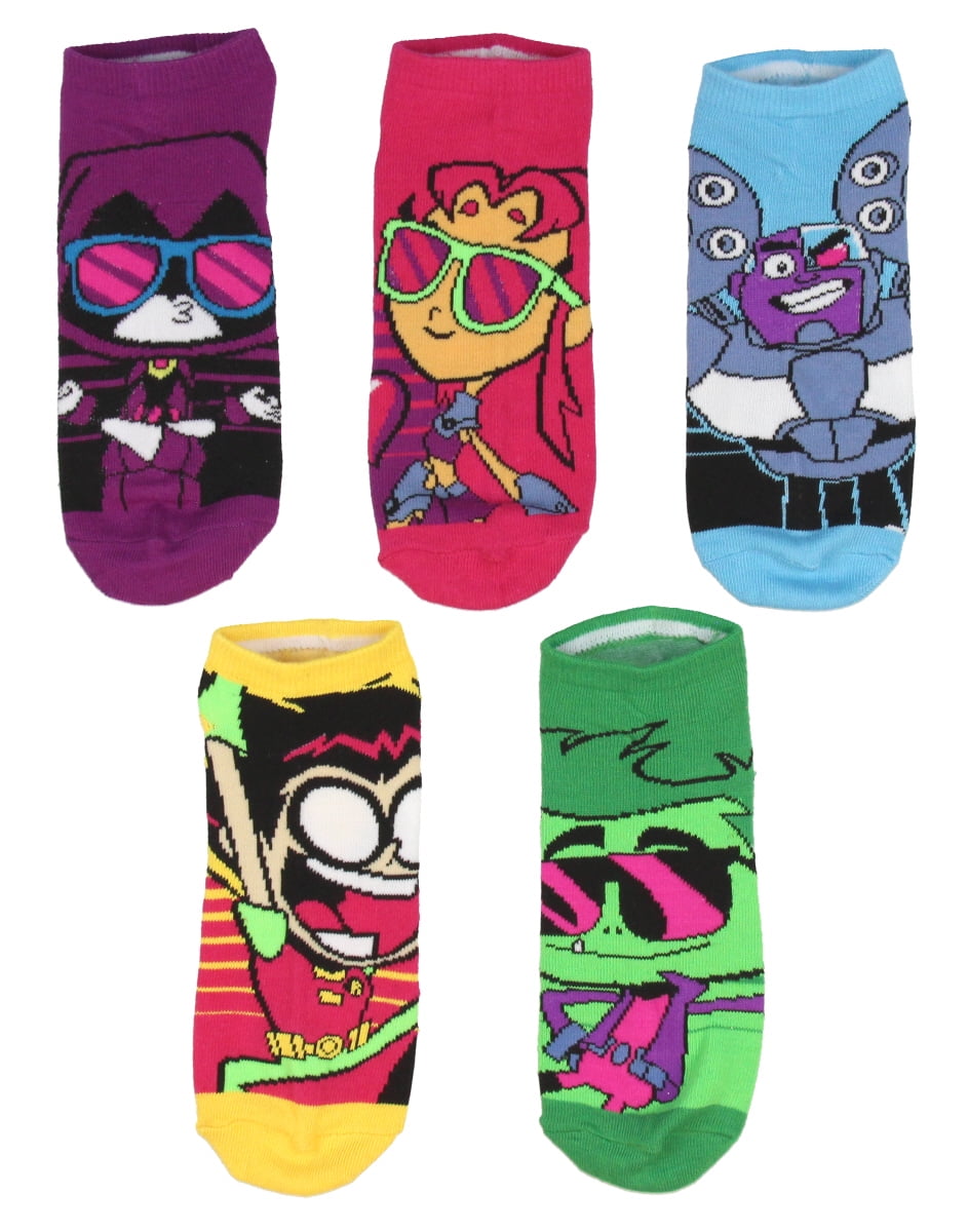 Teen Titans Go! To The Movies Cool Character Ankle Socks 5 PK for Men ...