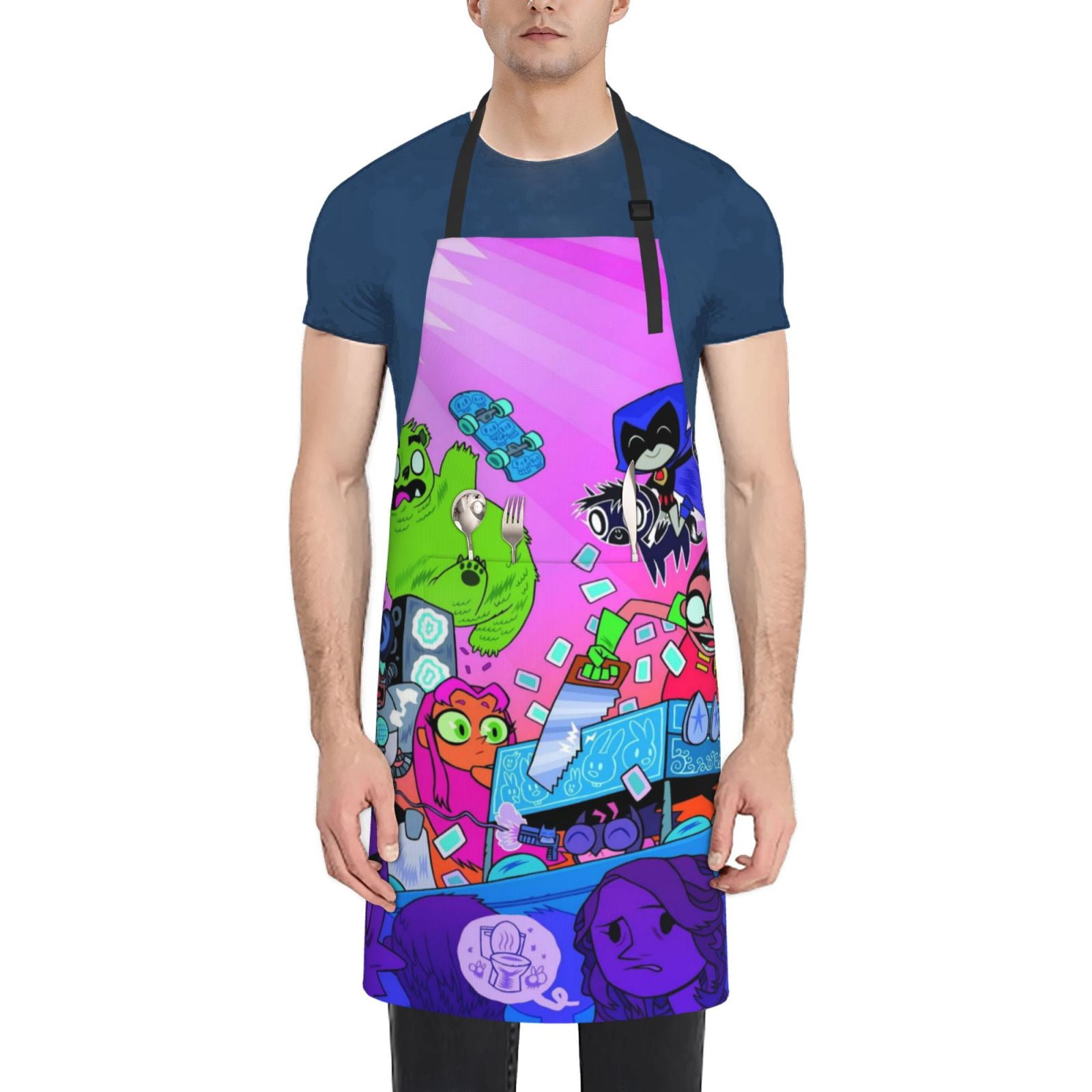 Teen Titans Go Waterproof Cooking Aprons, Adjustable Bib Soft Chef ...