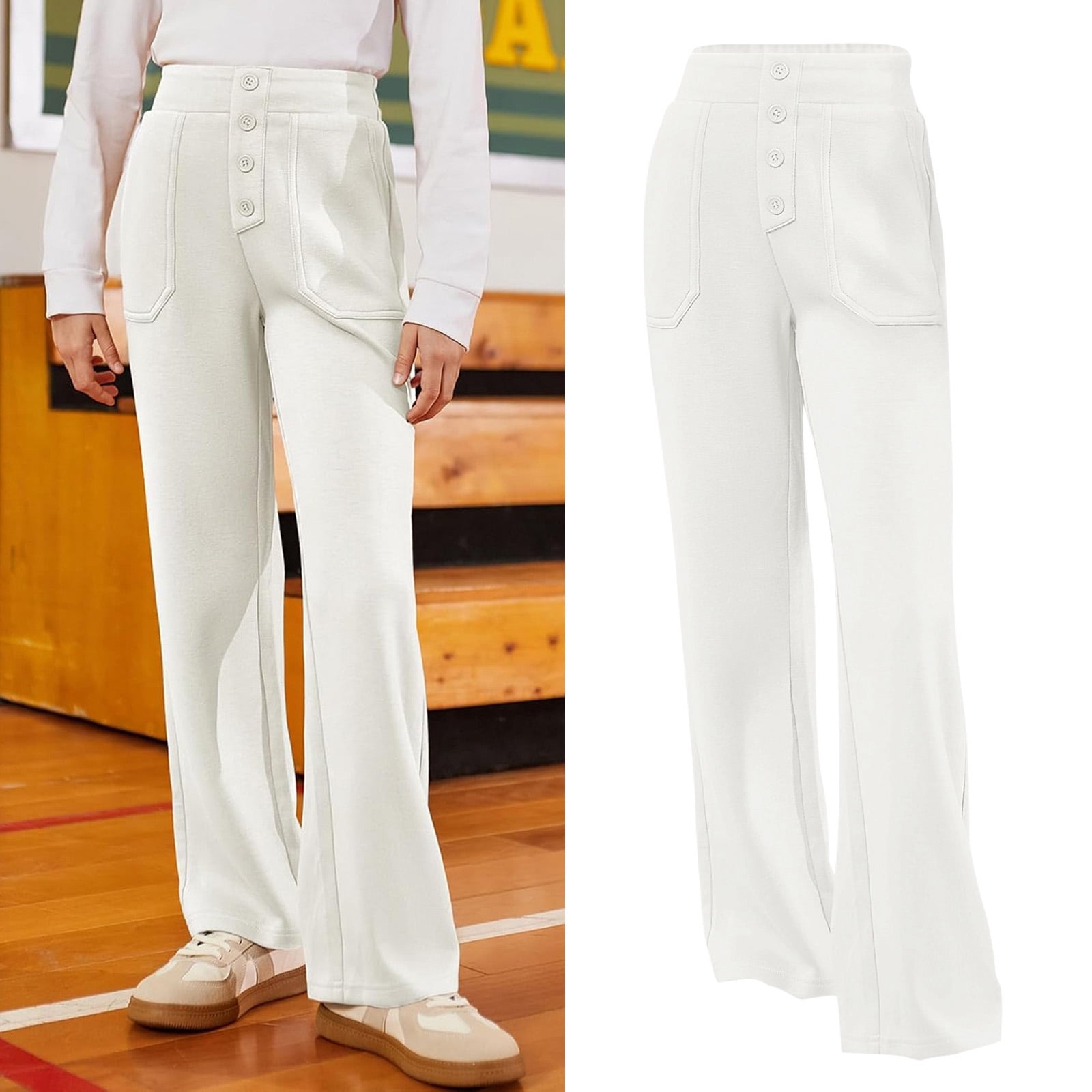 Teen Uniform Pants For Girls Skinny Pants Stretch Pants With Pockets ...