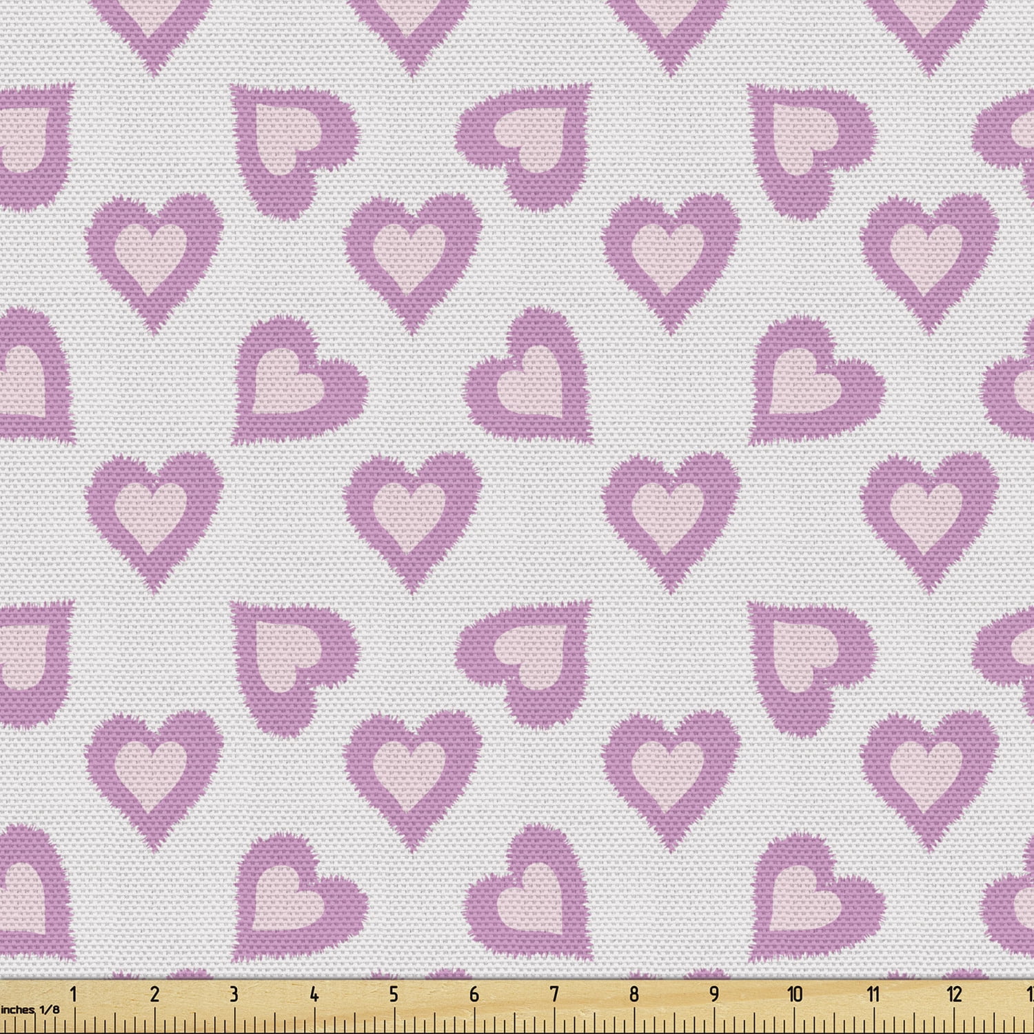 Ambesonne Valentine Fabric by the Yard Upholstery, Love Inspired Hearts ...