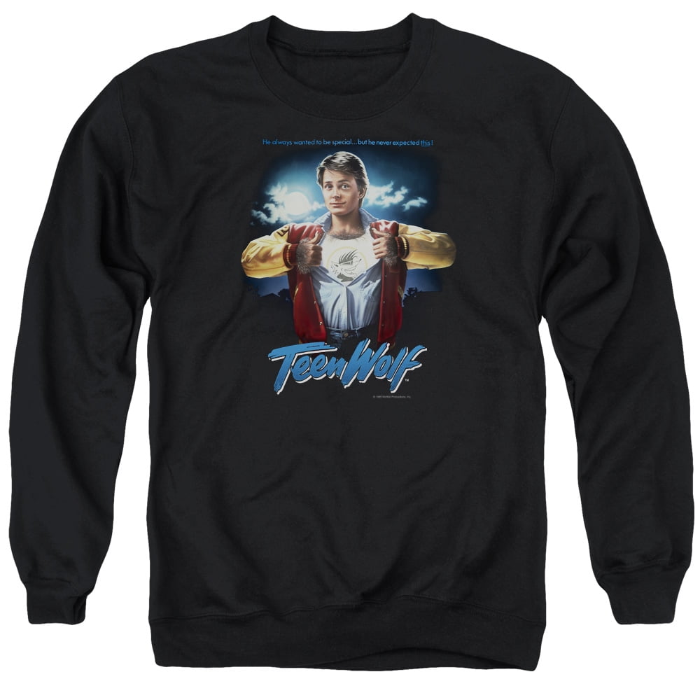 Teen Wolf Poster Adult Crewneck Sweatshirt Black - Walmart.com