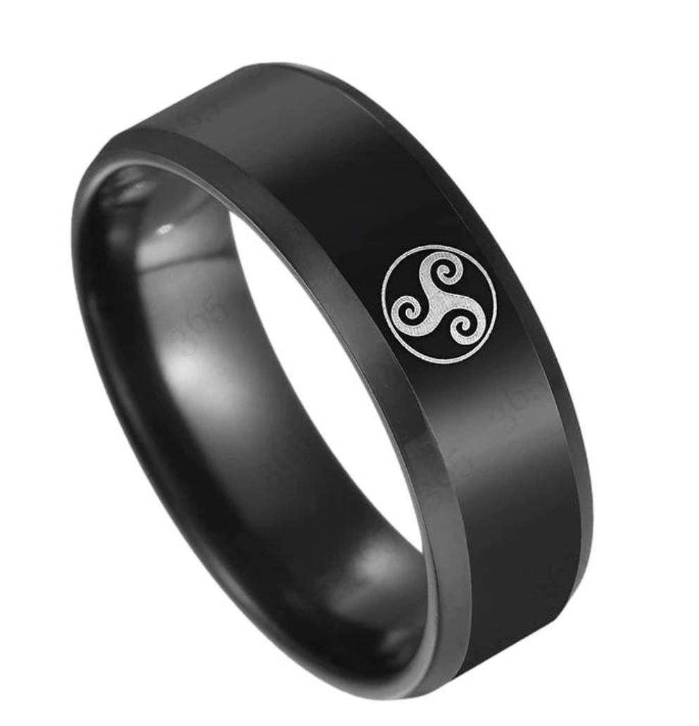 Teen Wolf TV Series Logo Black Stainless Steel Band Ring Size 11 ...