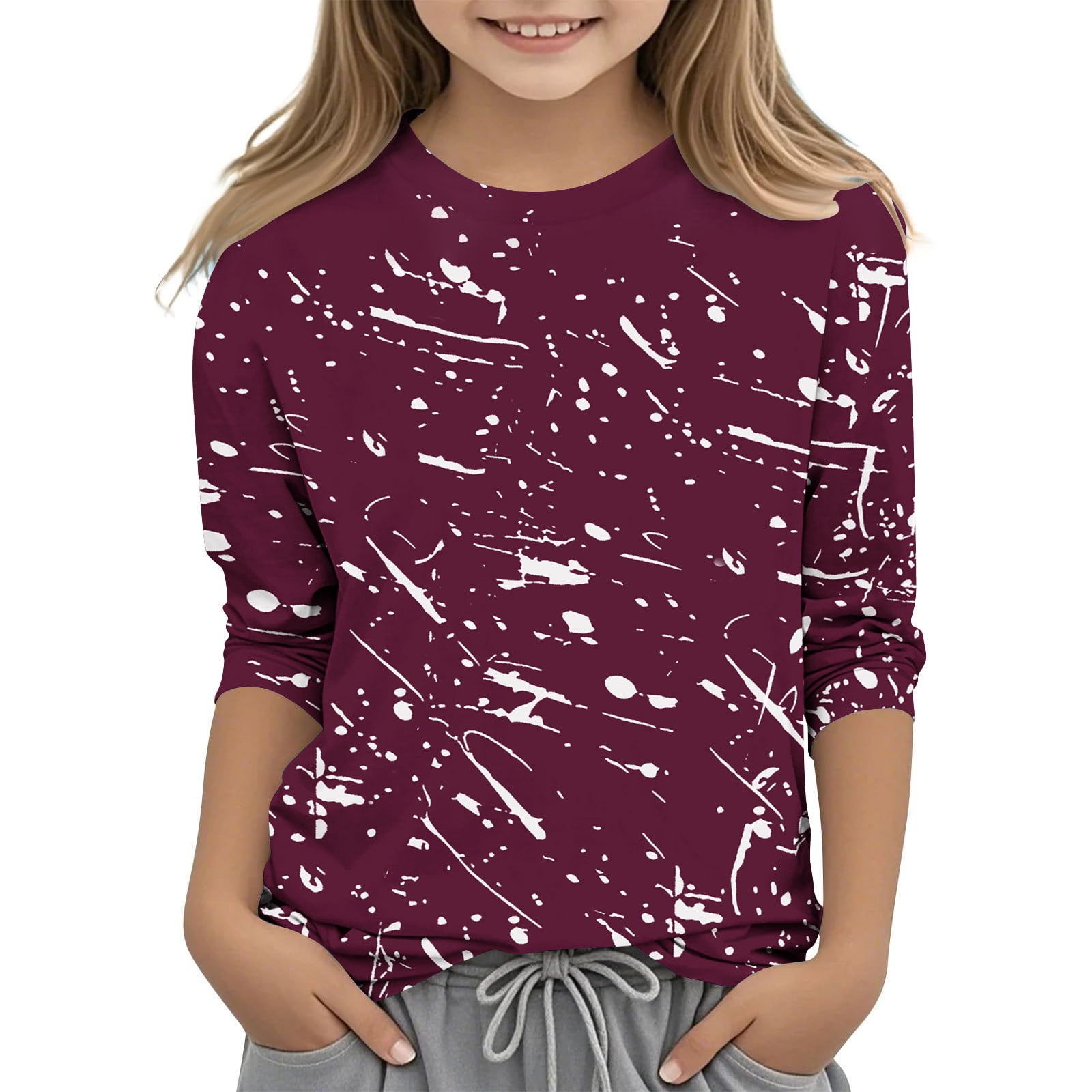 Teenage Girls Gifts Ideas Cute Tops for Teens Kids 3/4 Sleeve Shirt ...