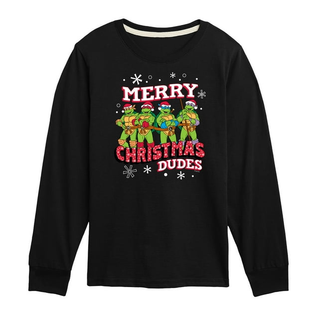 Teenage Muntant Ninja Turtles - Merry Christmas Dude - Toddler And Youth Long Sleeve Graphic T ...