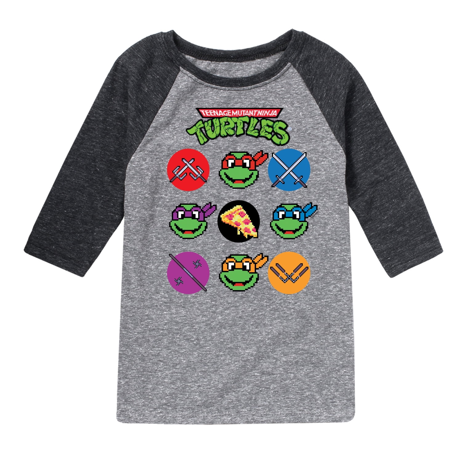 Teenage Muntant Ninja Turtles - Turtles Grid - Toddler And Youth Raglan ...