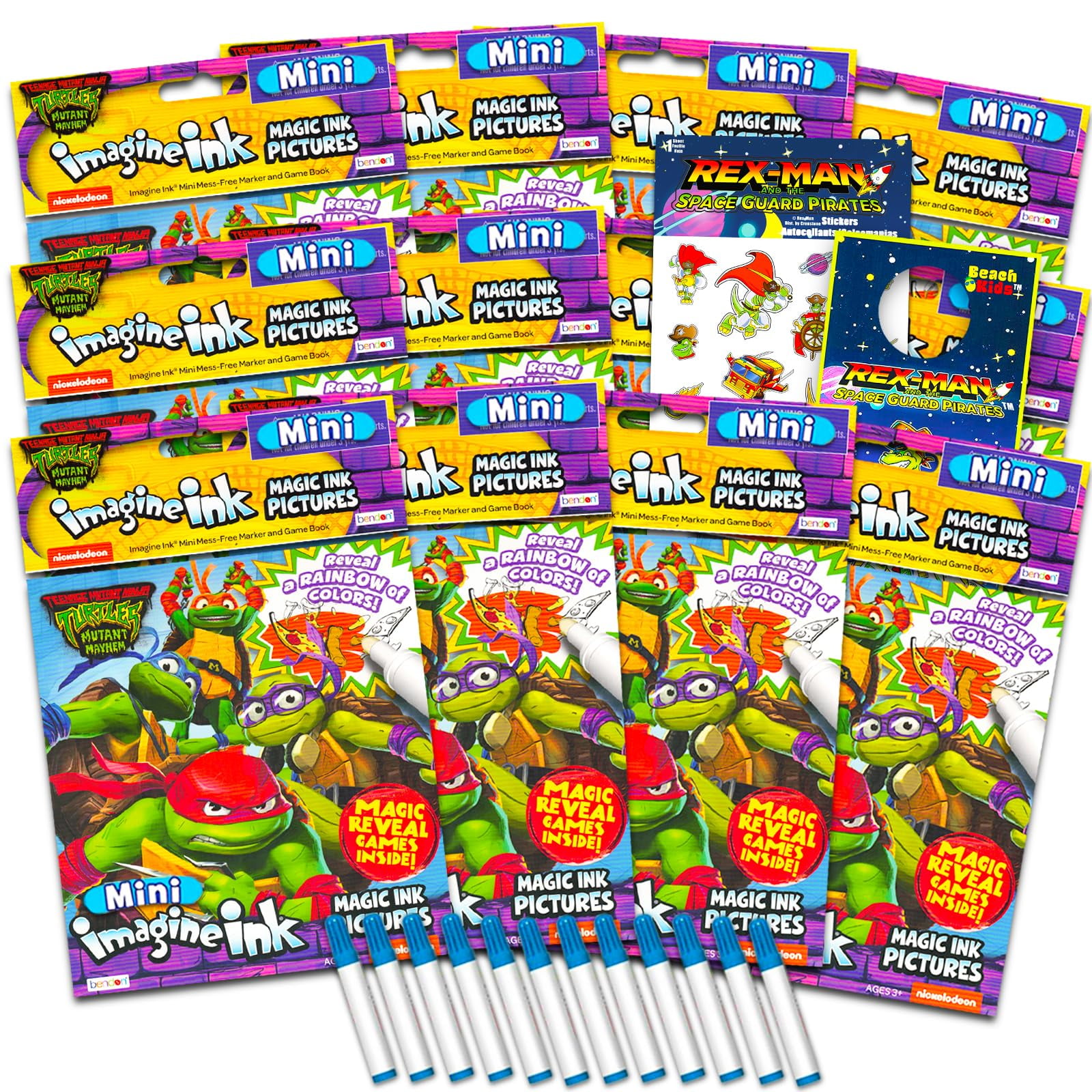 Teenage Mutant Ninja Turtes Imagine Ink Coloring Book Set for Kids - 12 ...