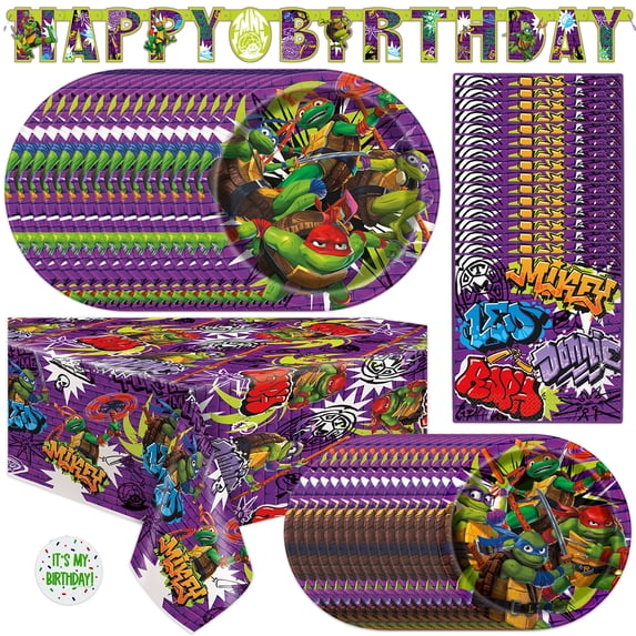 TMNT Birthday Party Kit | Decorations & Supplies for 16 Guests ...