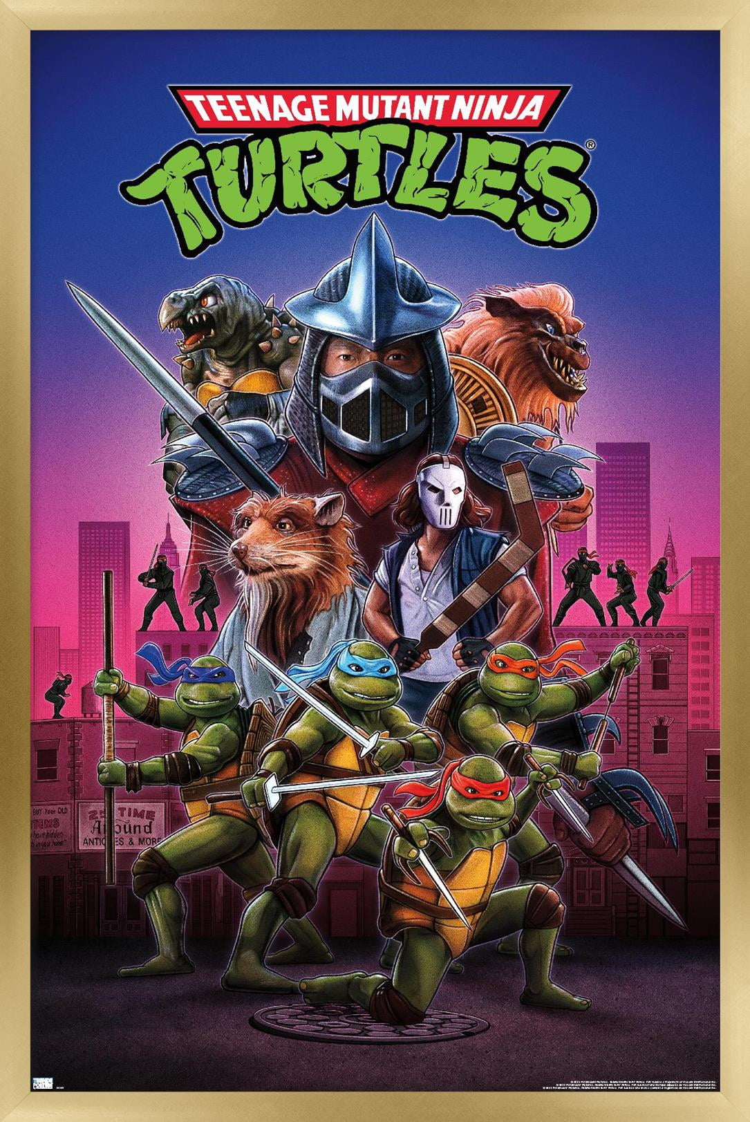 Teenage Mutant Ninja Turtles (1990) - One Sheet Wall Poster, 22.375" x 34" Framed - Walmart.com