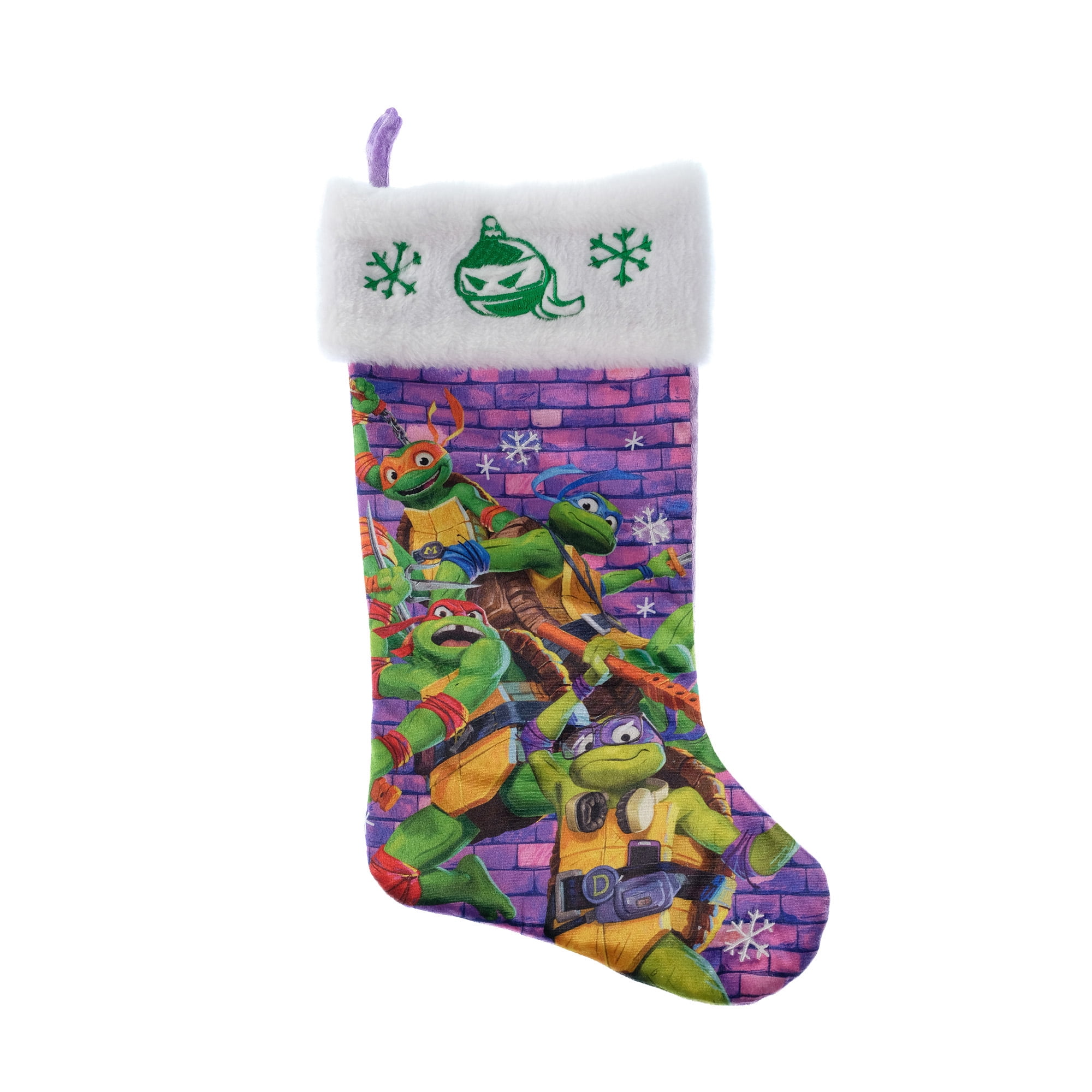 Walmart's TMNT Kids Christmas Stocking, 20 inch, Soft Plush, Purple ...