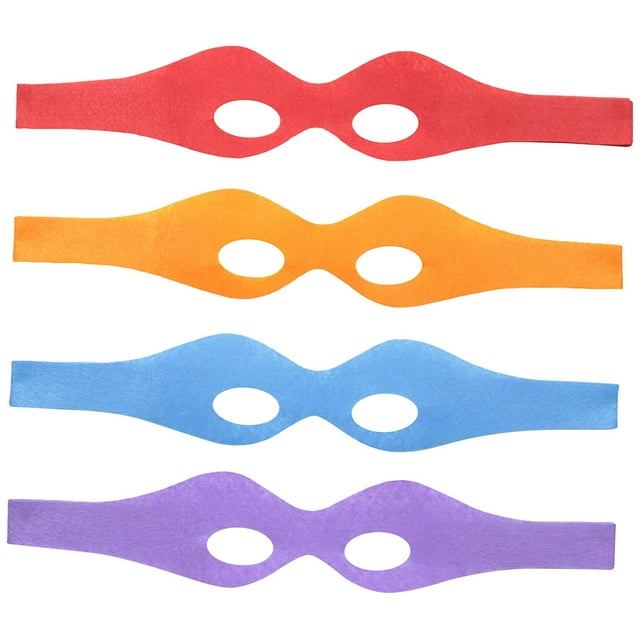 TMNT Teenage Mutant Ninja Turtles Kids Set - 4 Felt Face Eye Masks ...
