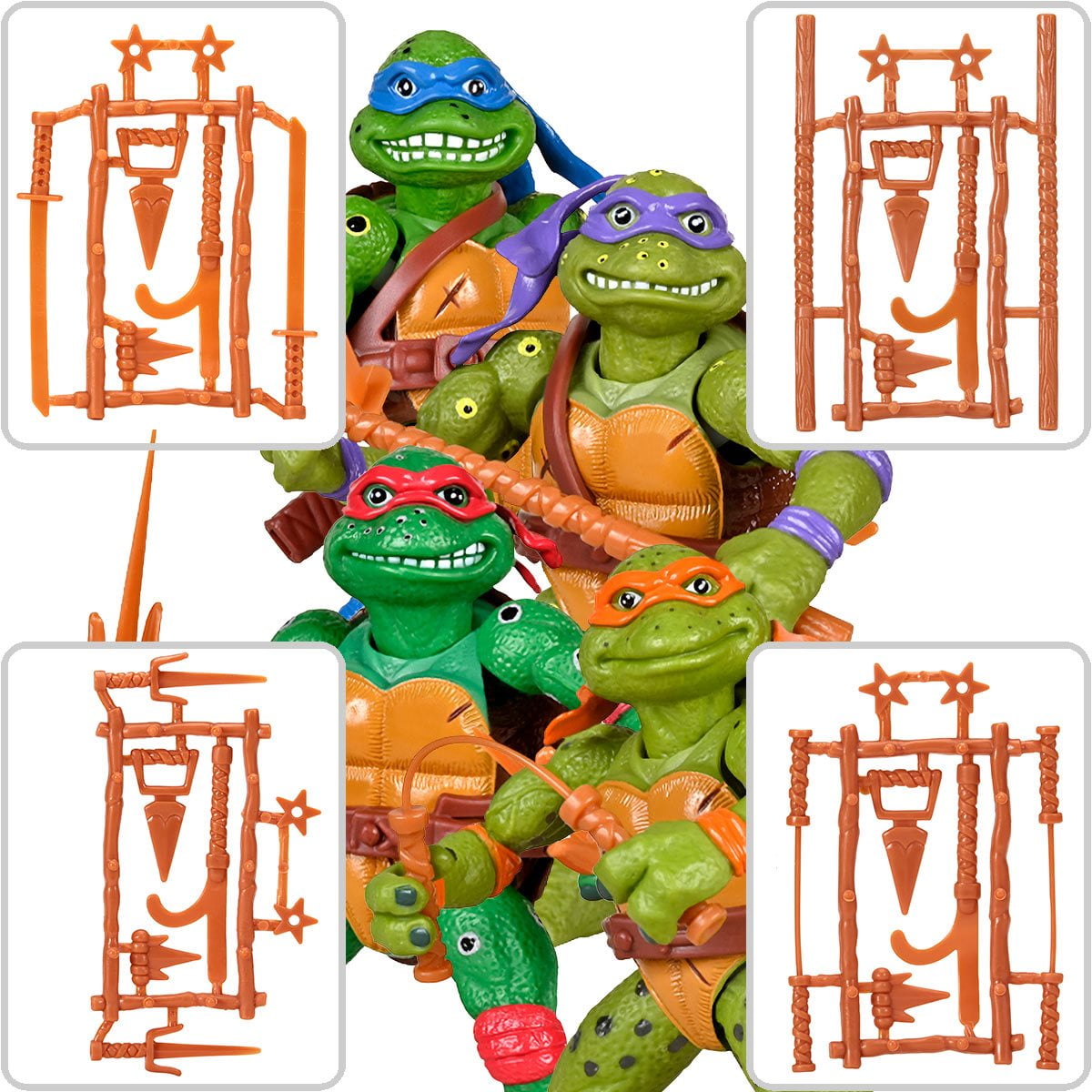 Teenage Mutant Ninja Turtles 4” Classic Action Figures with Accessories ...