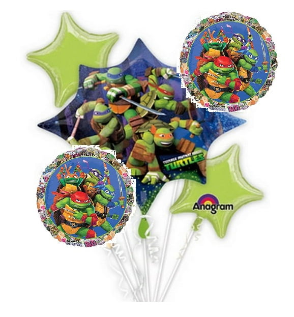 Teenage Mutant Ninja Turtles 5 Piece Mylar Foil Balloon Set - Walmart.com