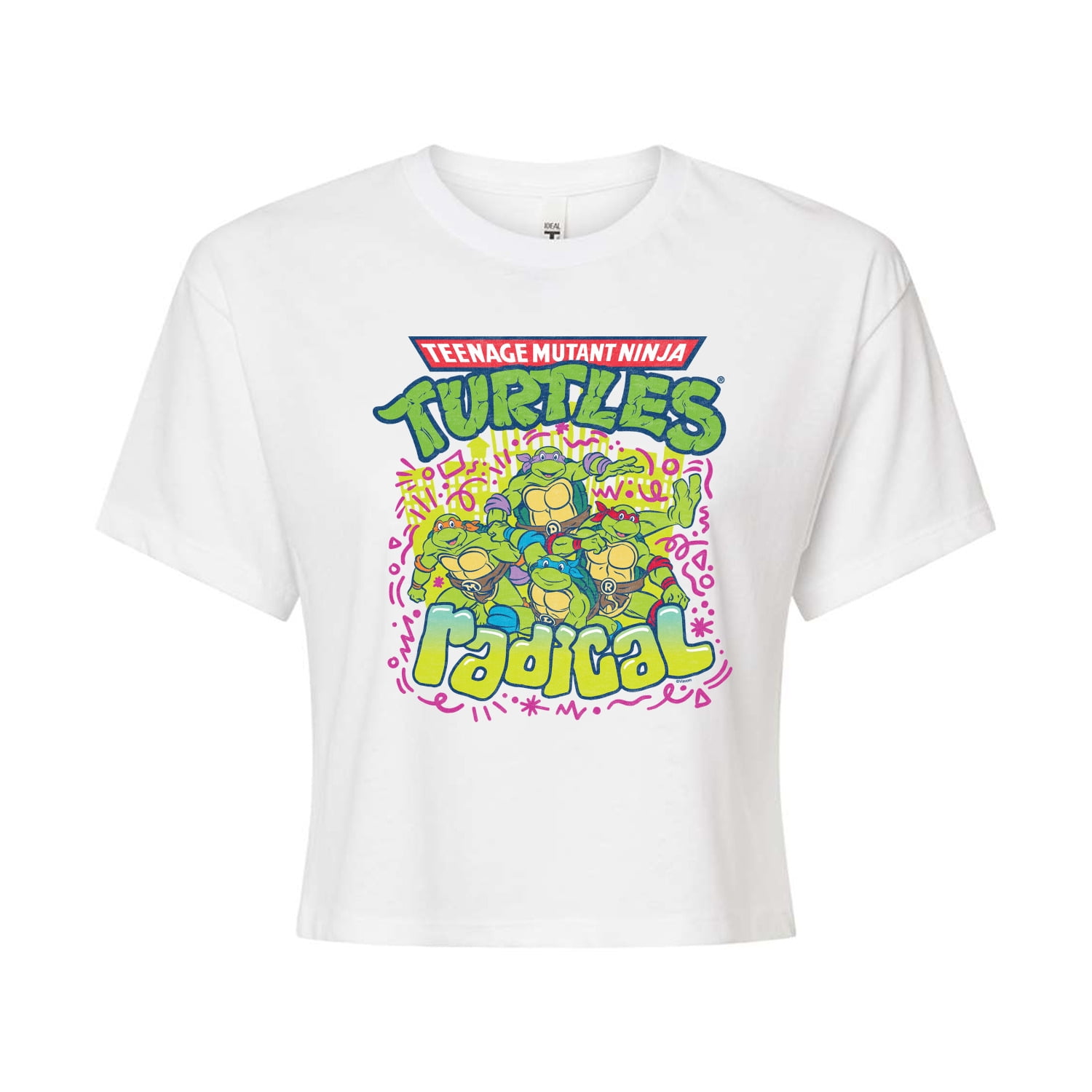 Teenage Mutant Ninja Turtles - 90S Logo - Juniors Cropped Cotton Blend ...