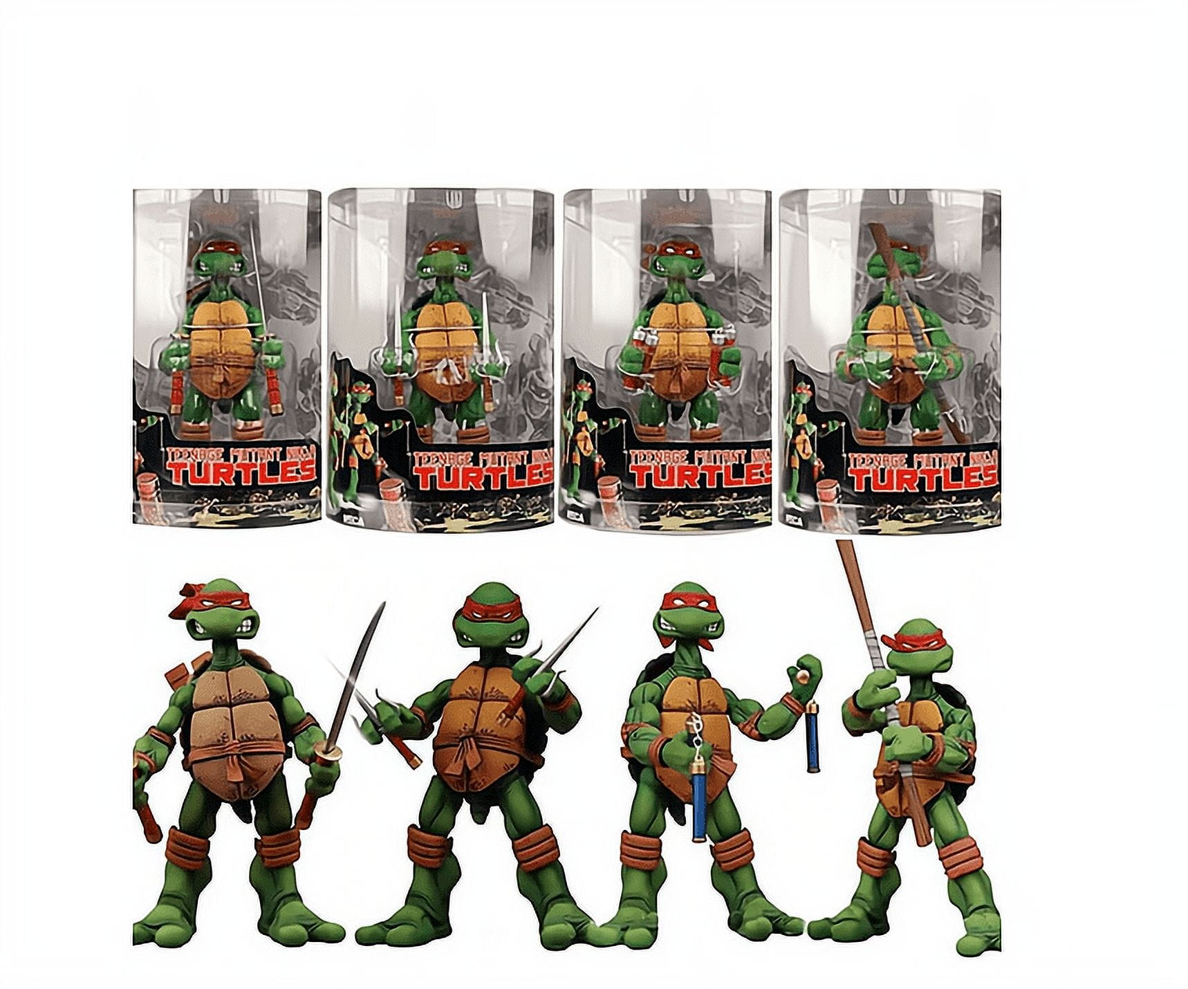 Teenage Mutant Ninja Turtles Action Figures Toys with Red Headband 4 ...