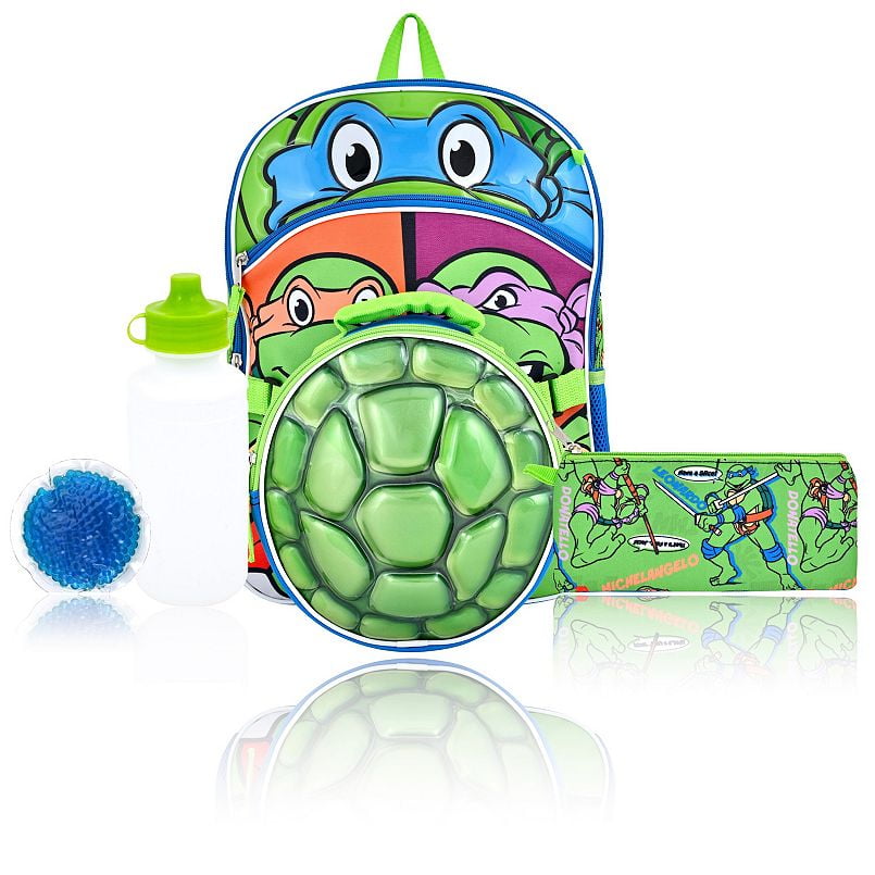 Teenage Mutant Ninja Turtles Backpack & Lunch Box 5 Piece Set with ...