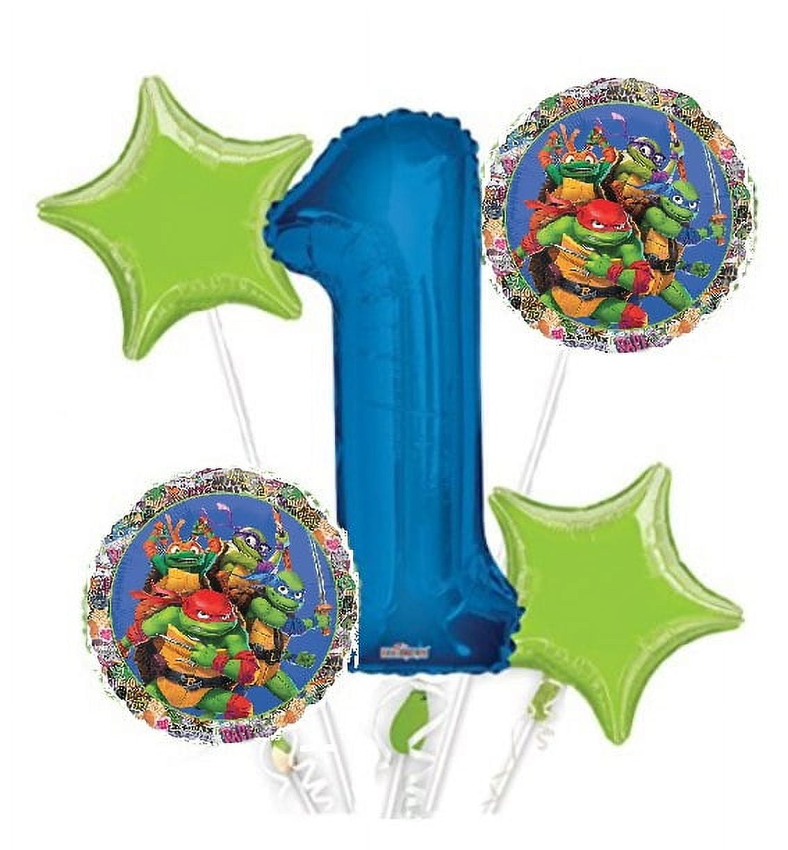Teenage Mutant Ninja Turtles Balloon Bouquet 1st Birthday 5 pcs Party ...