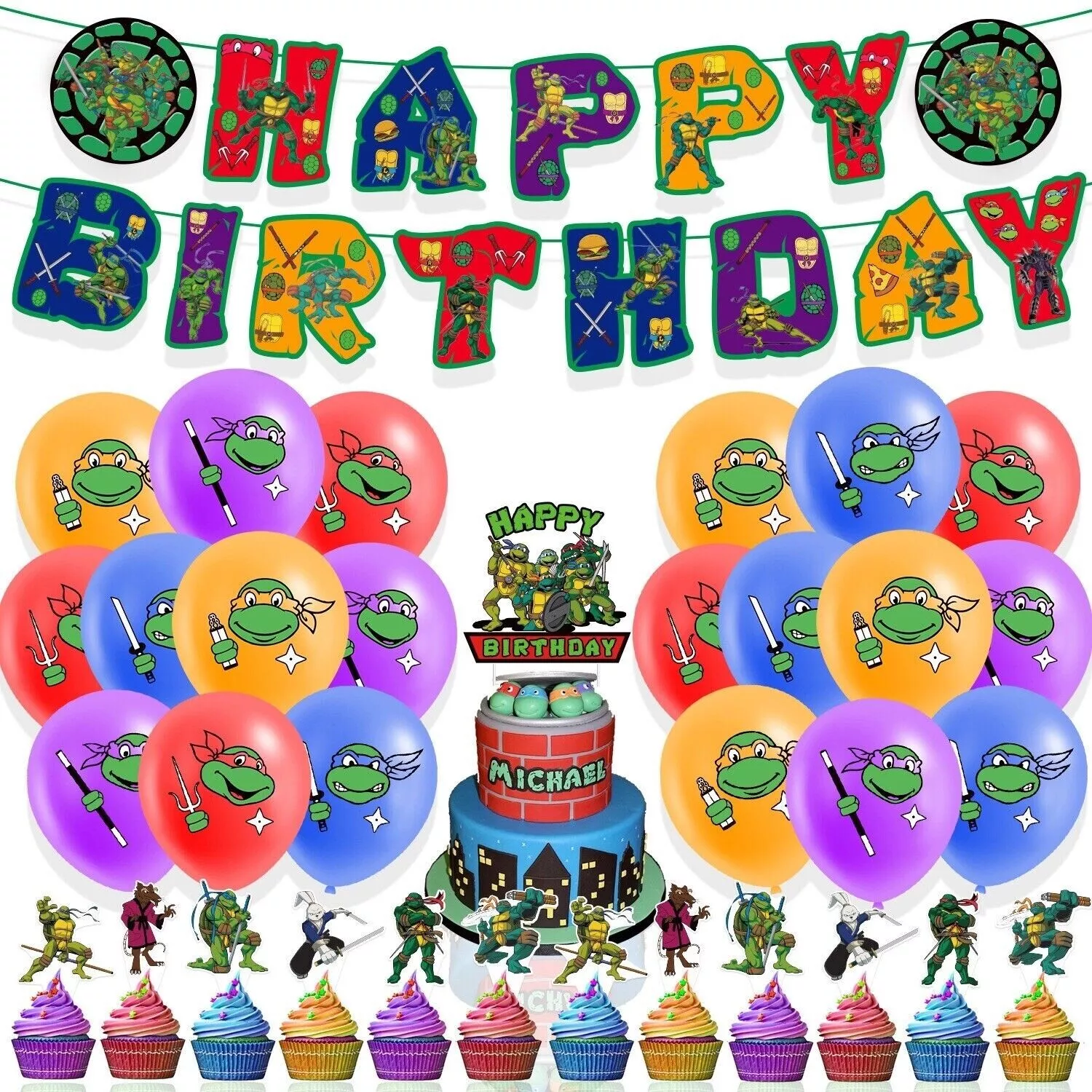 Teenage Mutant Ninja Turtles Birthday Party Decorate Supplies Set ...