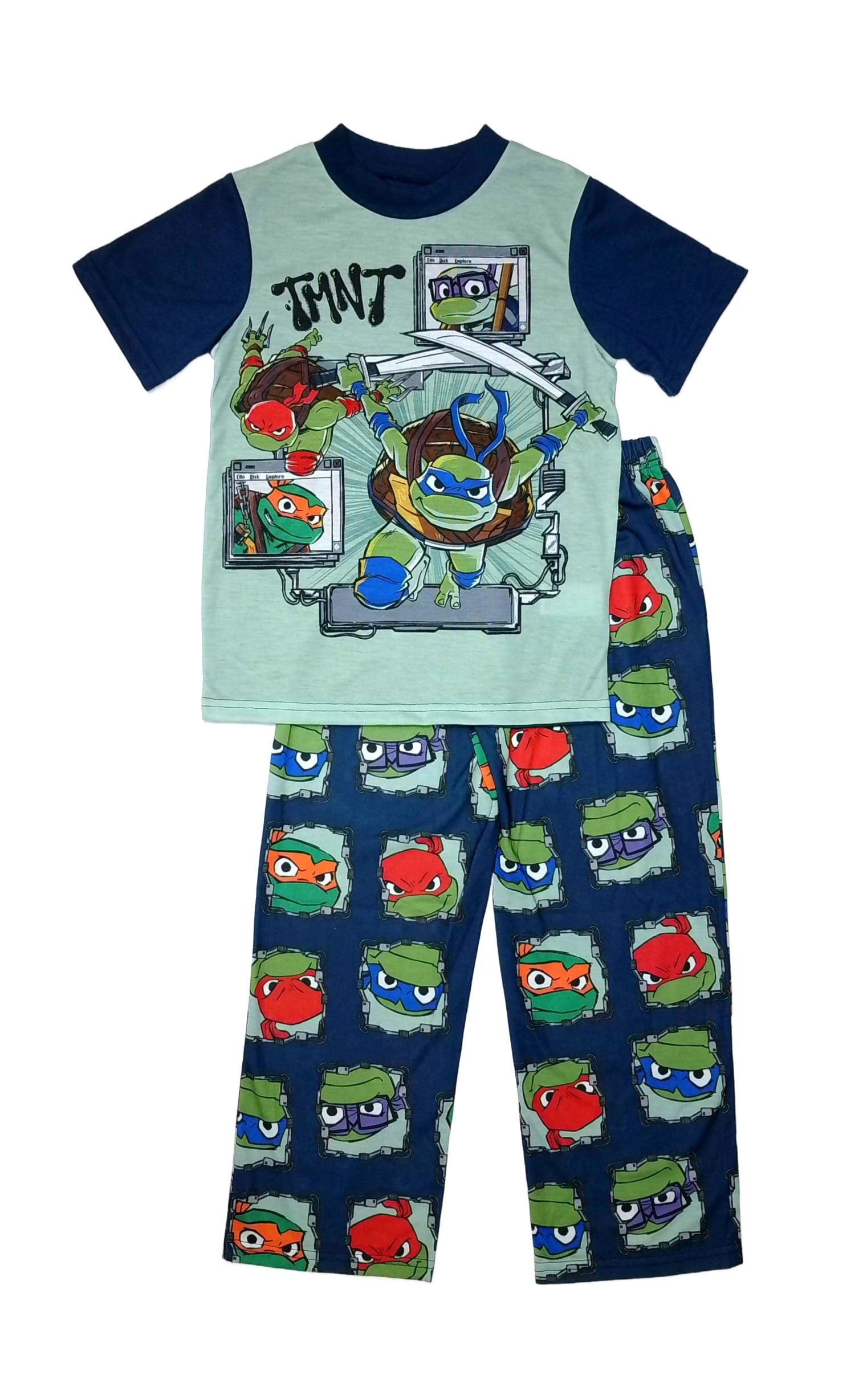 Teenage Mutant Ninja Turtles Boy's Short-Sleeved Superhero Pajama ...