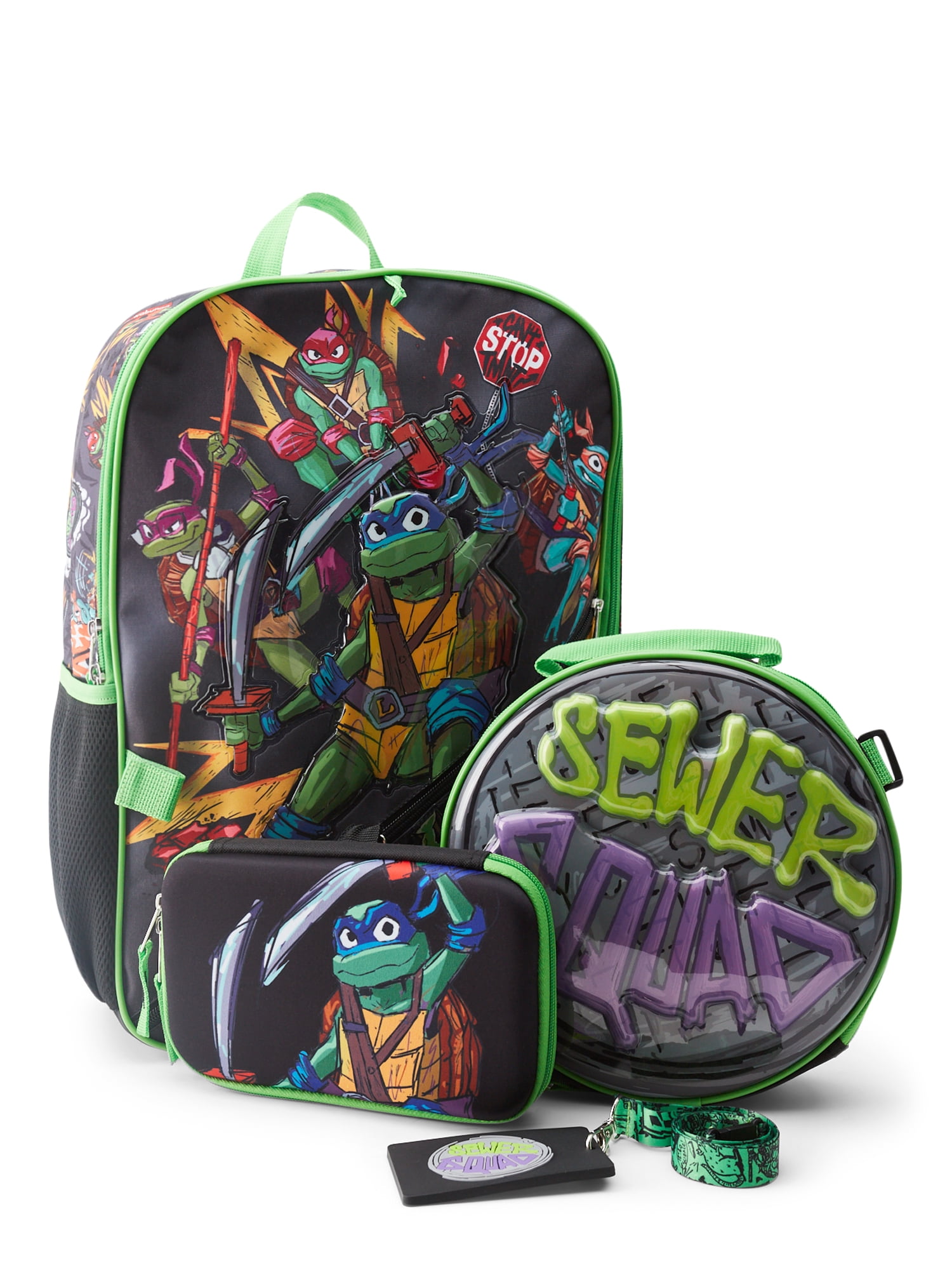 Teenage Mutant Ninja Turtles Boys 17" 4-Piece Backpack Set with Lunch ...