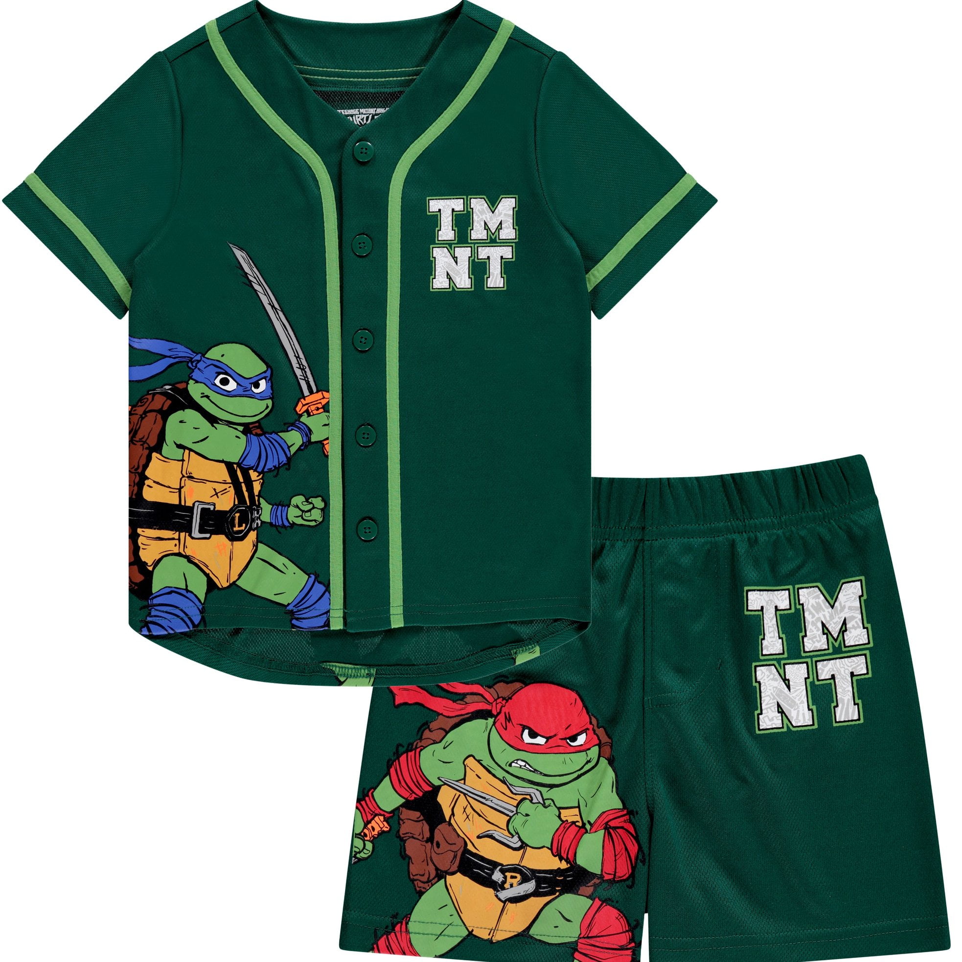 Teenage Mutant Ninja Turtles Boys Baseball Jersey Shirt and Shorts ...
