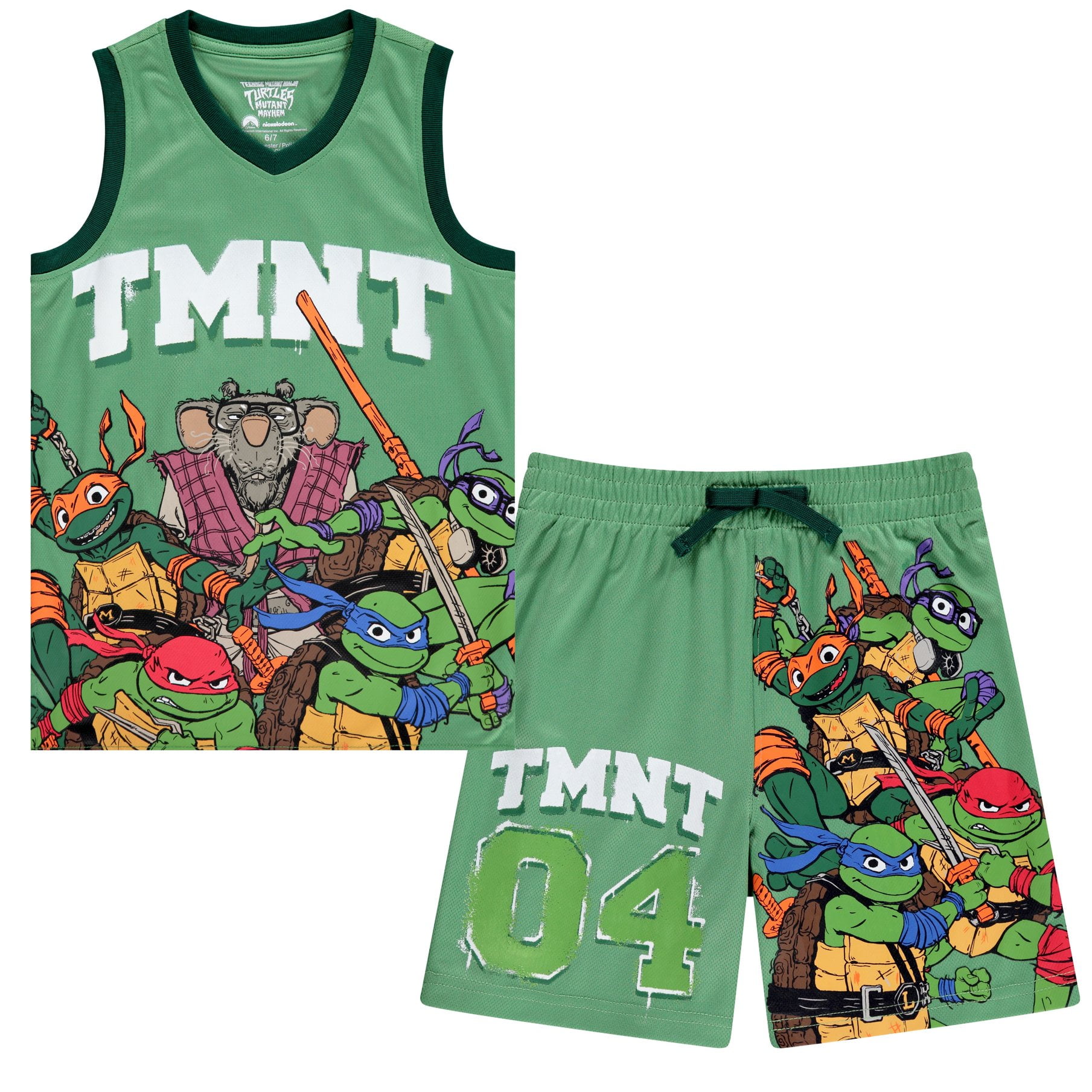 Teenage Mutant Ninja Turtles Boys Basketball Jersey Shirt and Shorts ...