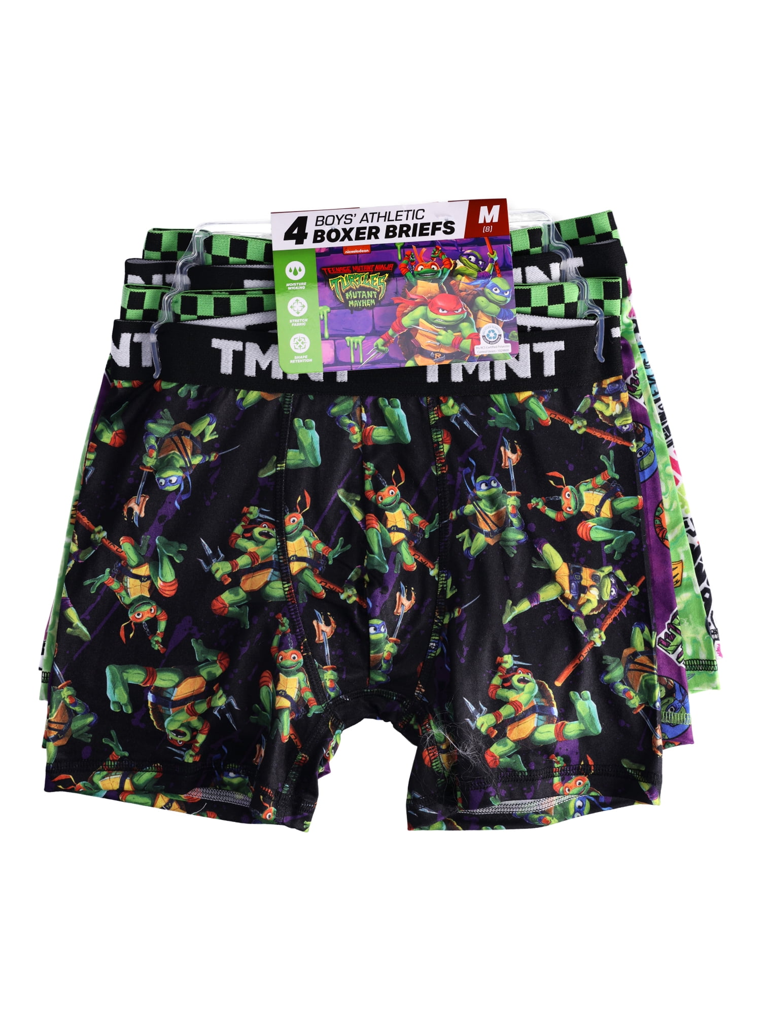 Teenage Mutant Ninja Turtles Boys Boxer Briefs Underwear, 4-Pack, Sizes ...