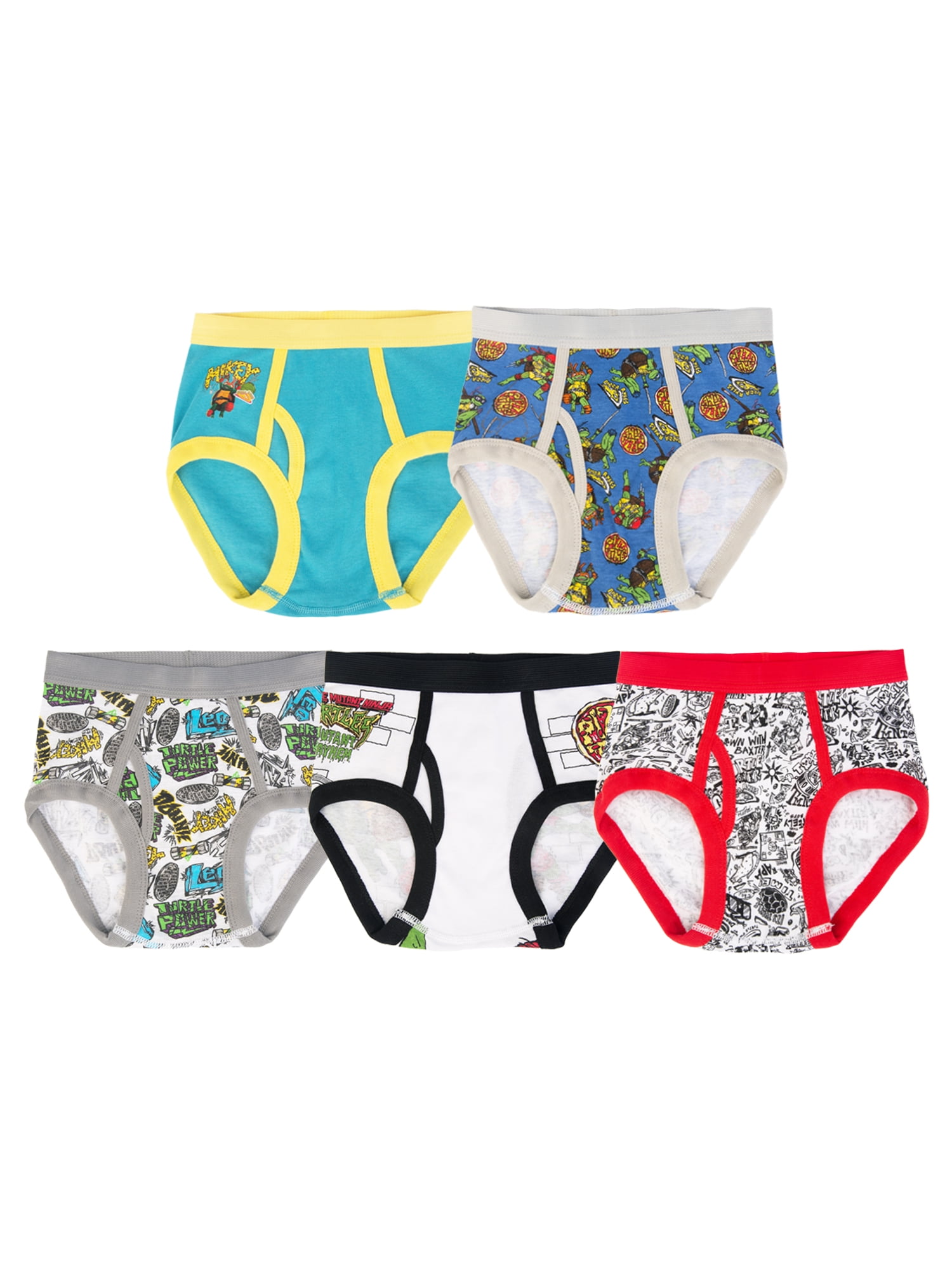 Teenage Mutant Ninja Turtles Boys Cotton Brief Character Underwear, 5 ...