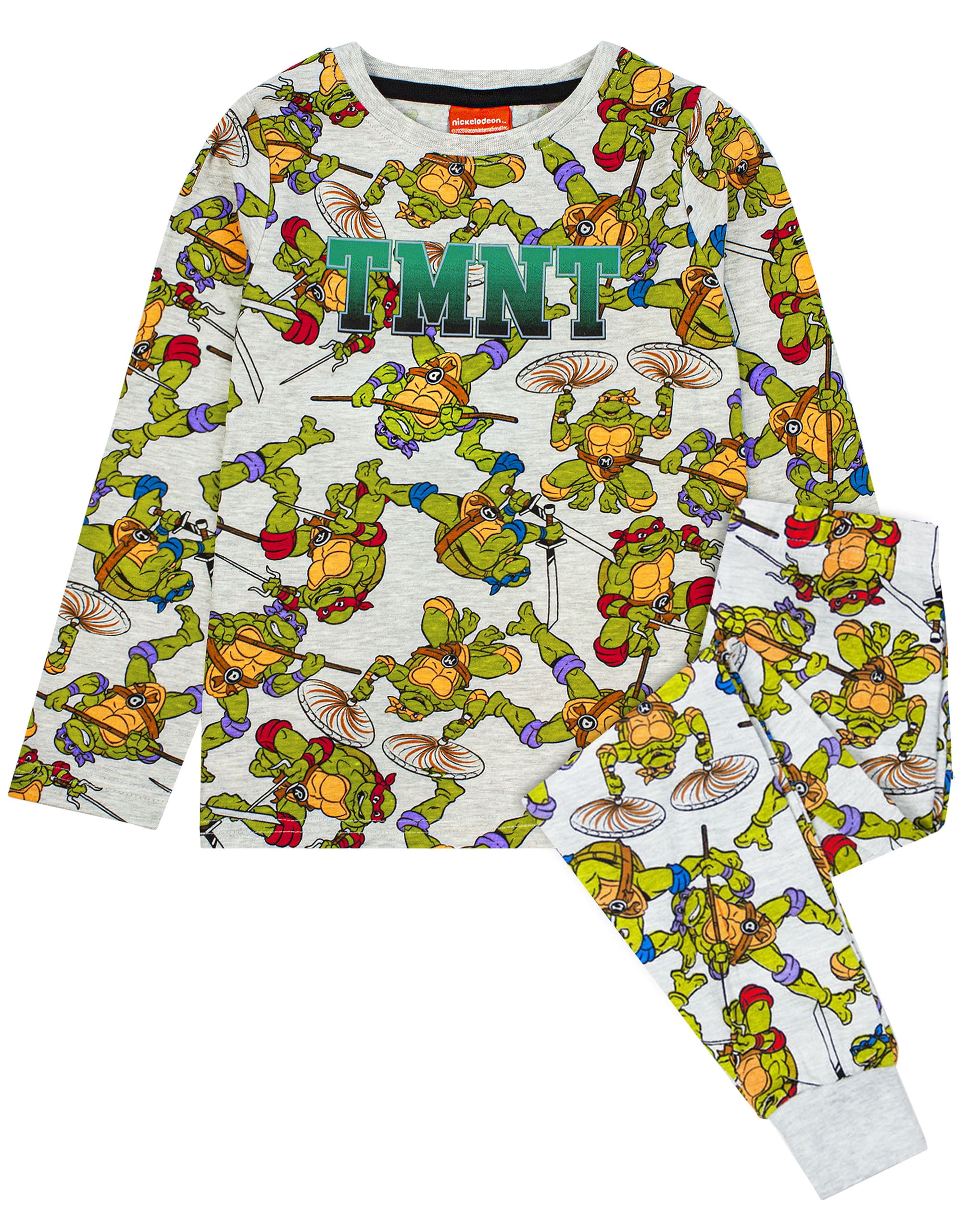Teenage Mutant Ninja Turtles Boys Grey Long Sleeve Long Leg Pyjama Set ...