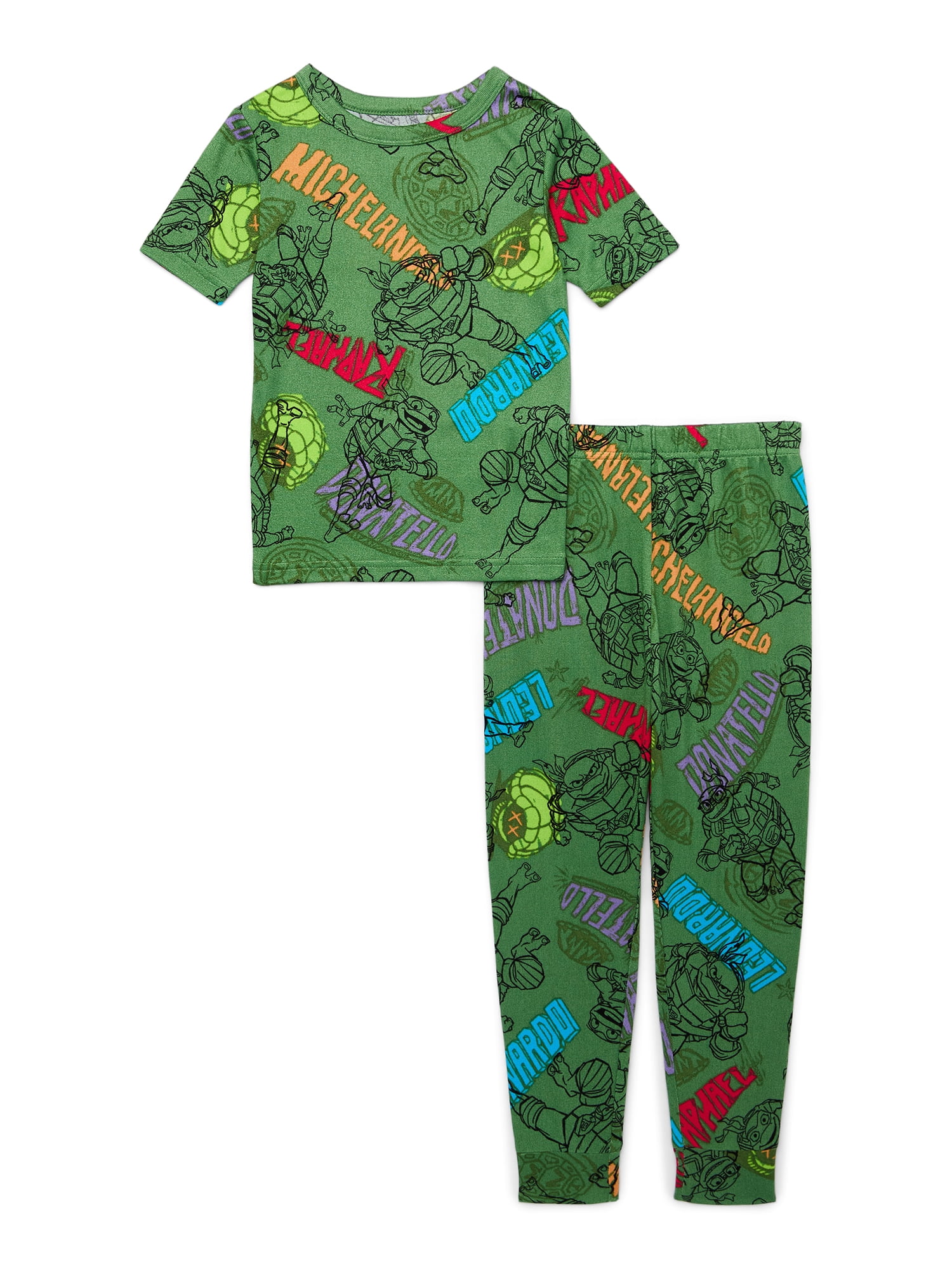 Teenage Mutant Ninja Turtles Boys Short Sleeve Top and Pants Pajama Set ...