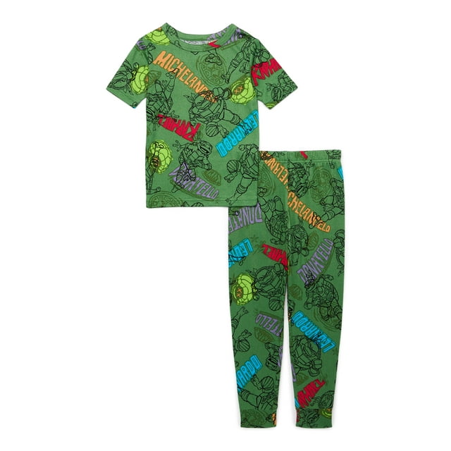 Teenage Mutant Ninja Turtles Boys Short Sleeve Top and Pants Pajama Set, 2-Pieces, Sizes 4-10 ...