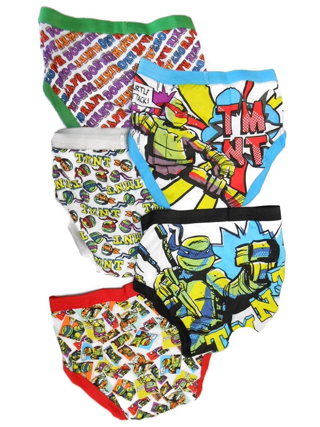 Teenage Mutant Ninja Turtles Boys Underwear, Pack of 5 Briefs (Little ...