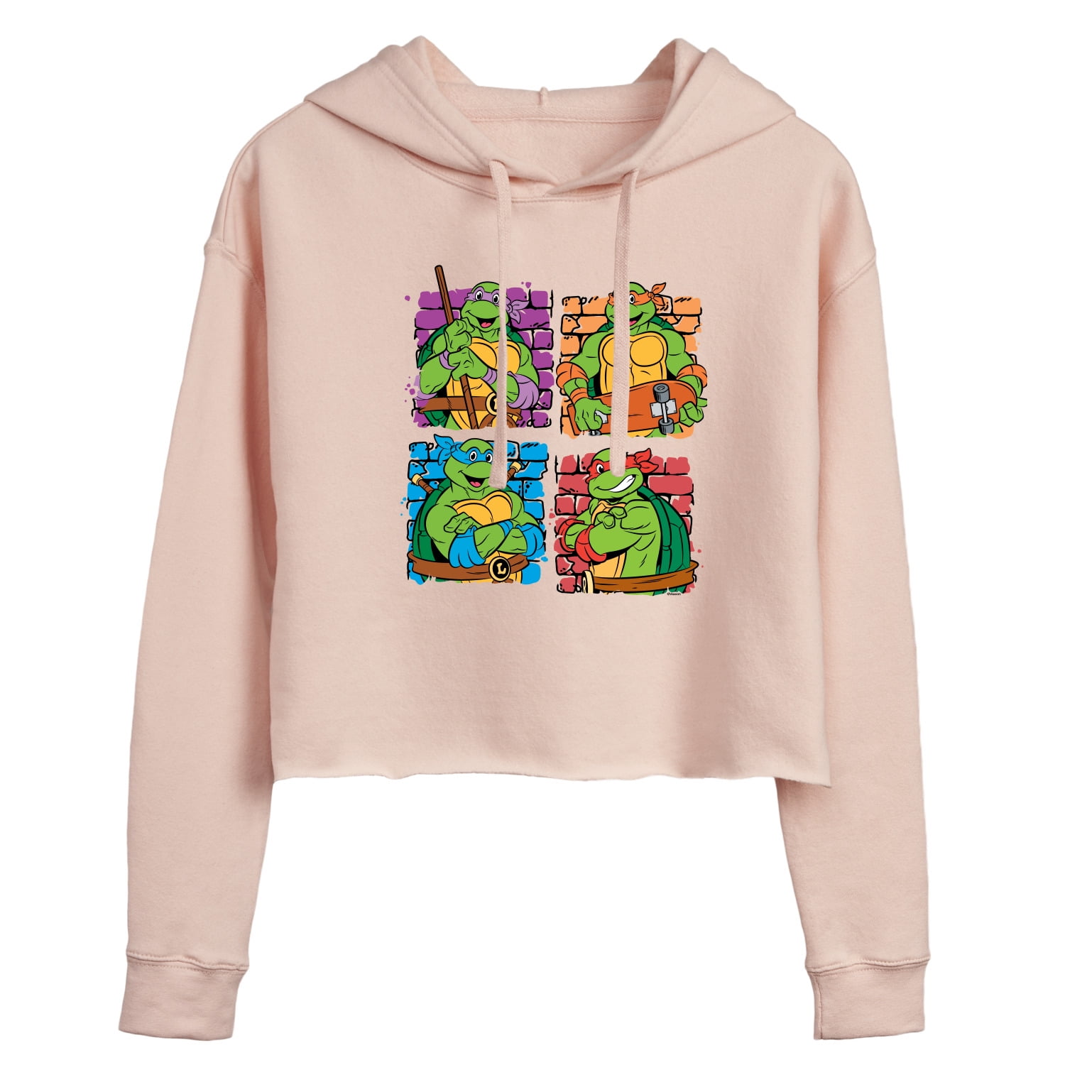 Teenage Mutant Ninja Turtles - Bricks - Juniors Cropped Pullover Hoodie ...