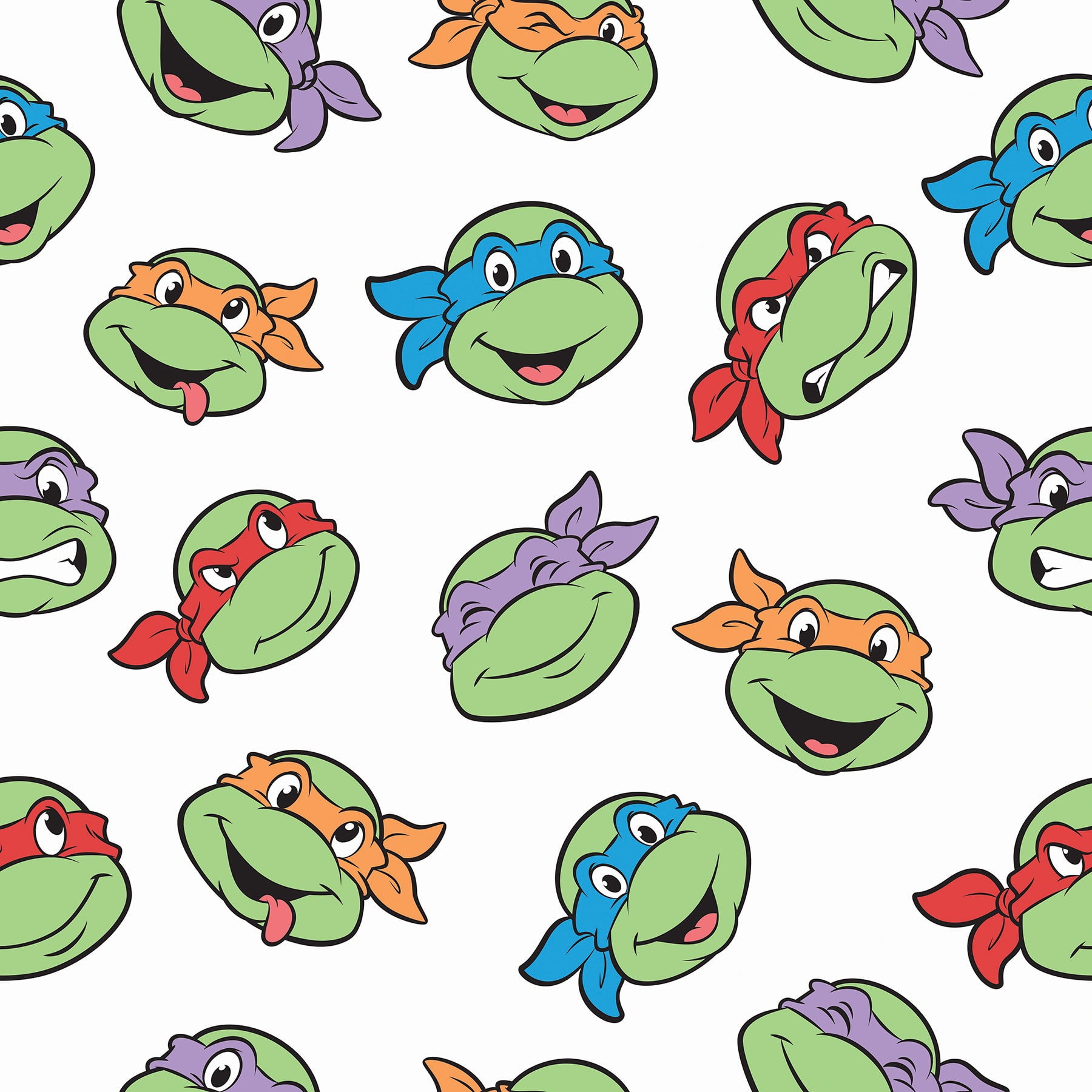 Teenage Mutant Ninja Turtles Character Faces Peel and Stick Wallpaper ...