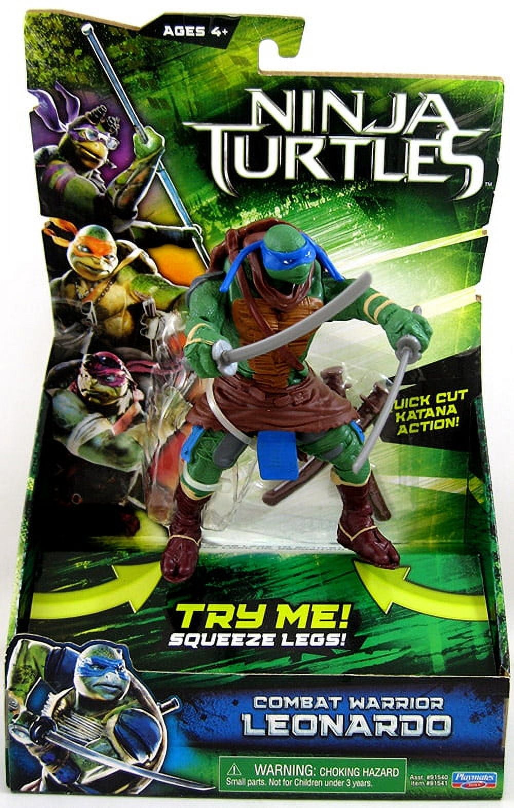 Playmates Teenage Mutant Ninja Turtles Combat Warrior Leonardo Action ...