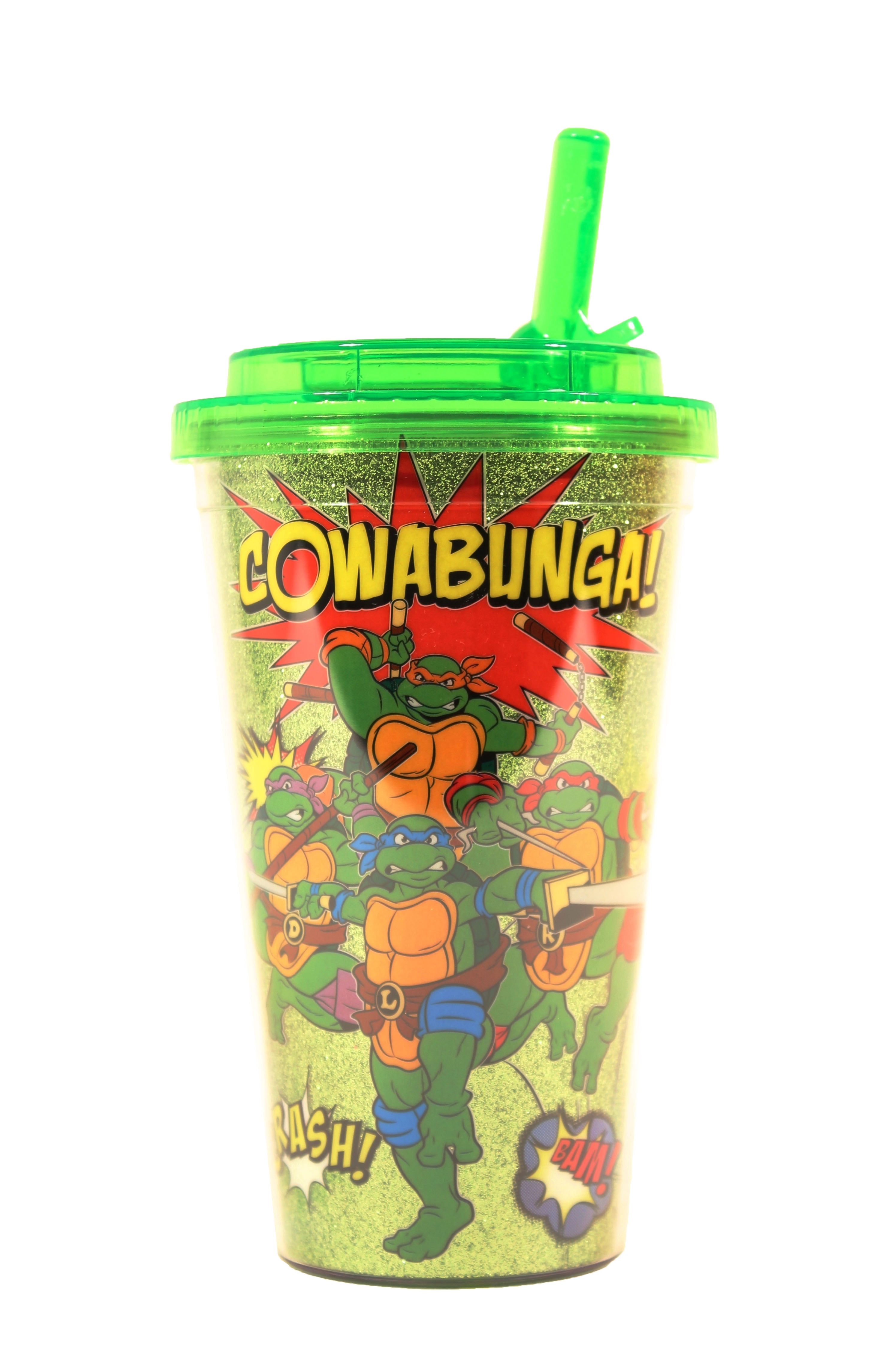 Teenage Mutant Ninja Turtles "Cowabunga Crash" 16oz Glitter Flip Straw ...