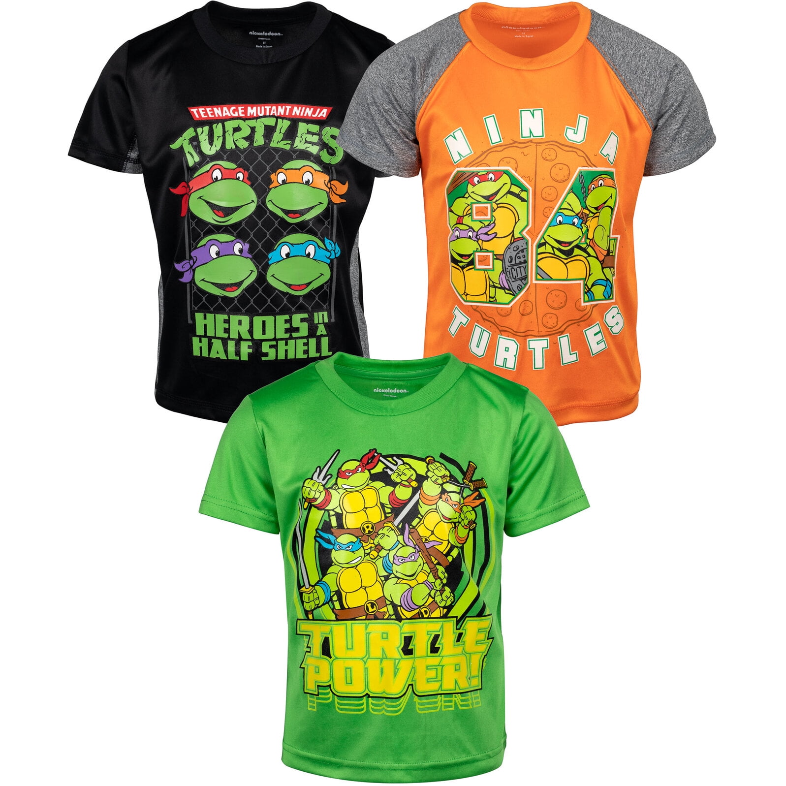 TMNT Donatello, Raphael, Leonardo Boys 3 Pack Athletic Tee Shirts ...