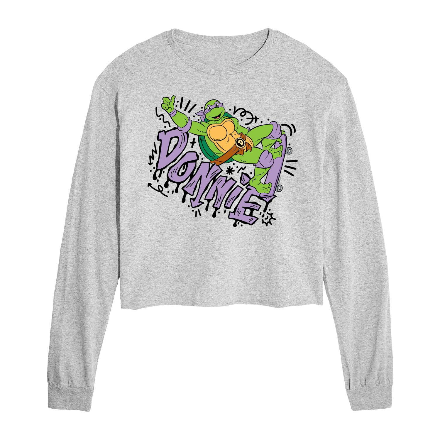 Teenage Mutant Ninja Turtles - Donnie - Juniors Cropped Long Sleeve T ...