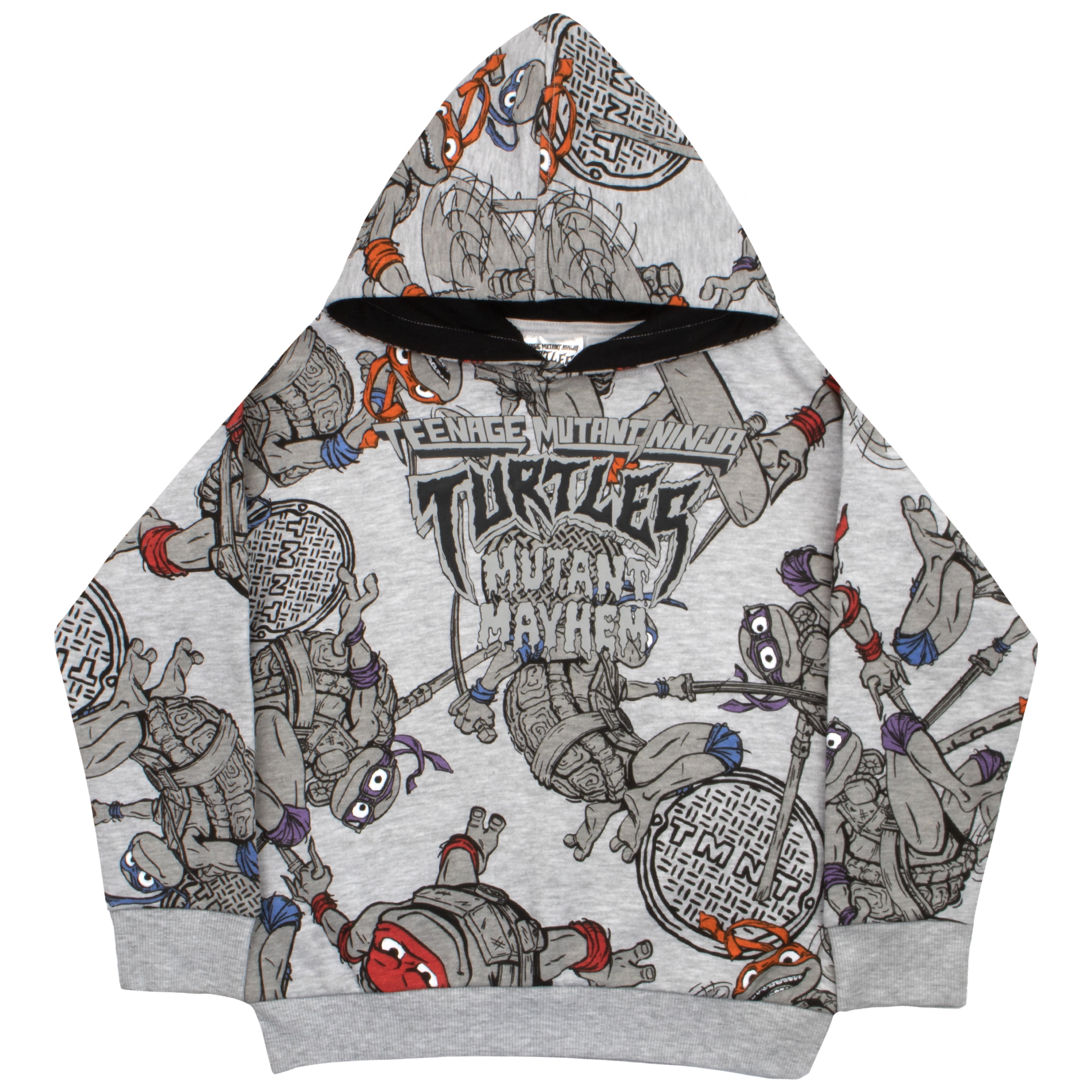 Teenage Mutant Ninja Turtles Gray Pattern Boys Hoodie Jacket (Sizes 4-8 ...