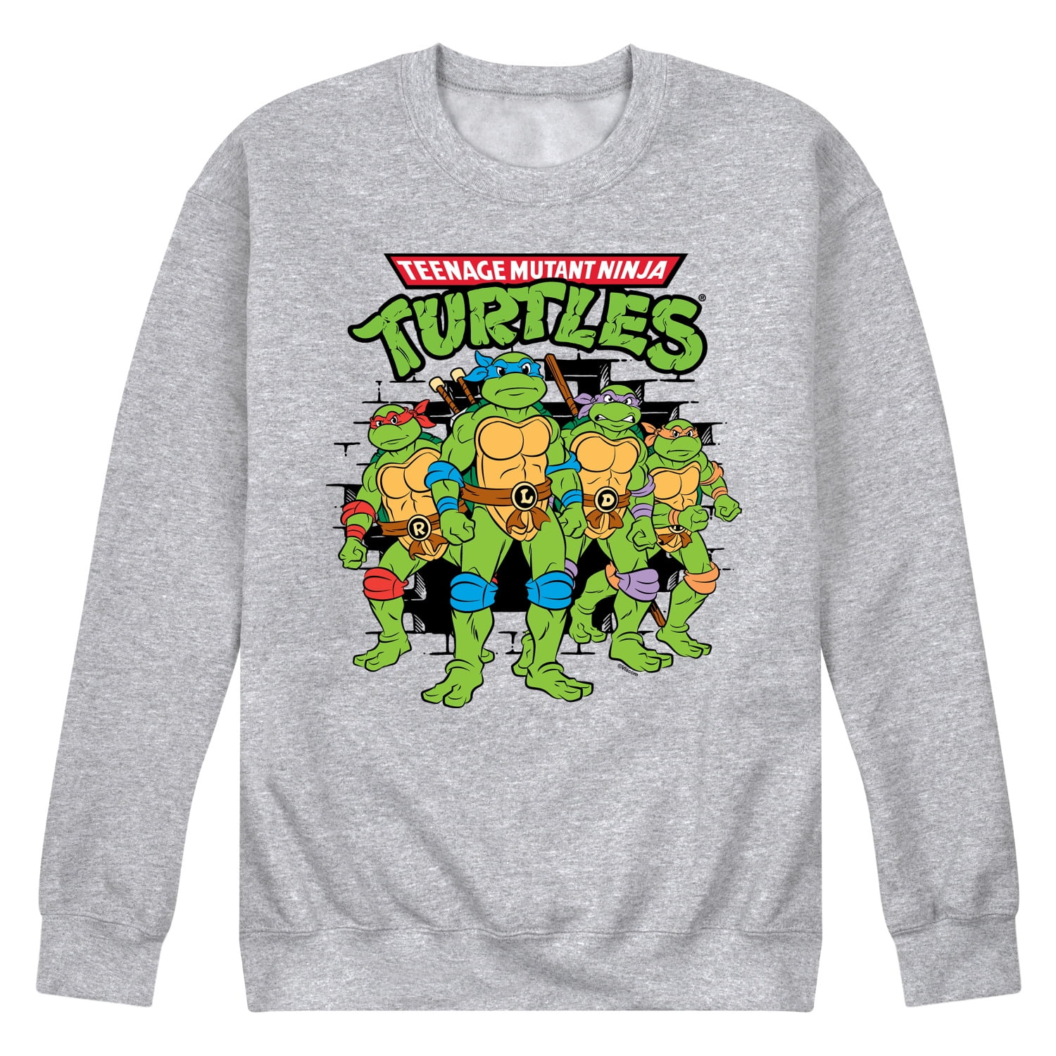 Teenage Mutant Ninja Turtles - Group Logo Brick Wall - Men's Crew Neck ...