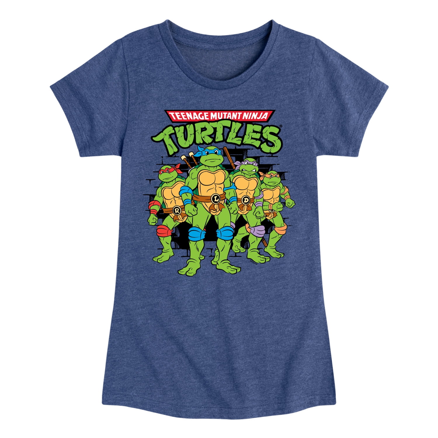 Teenage Mutant Ninja Turtles - Group Logo Brick Wall - Toddler & Youth Girls Short Sleeve ...